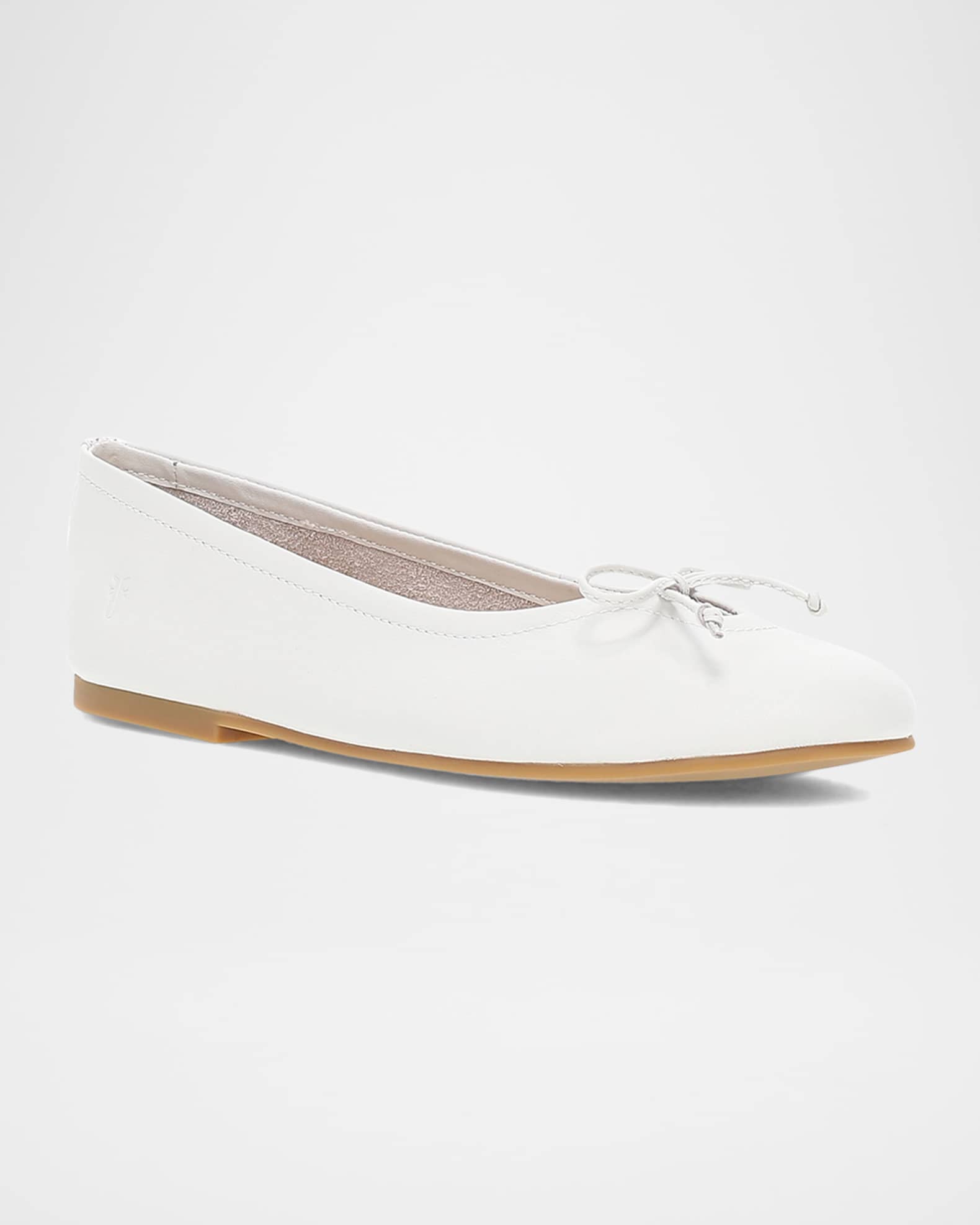 Frye Emma Leather Bow Ballerina Flats | Neiman Marcus