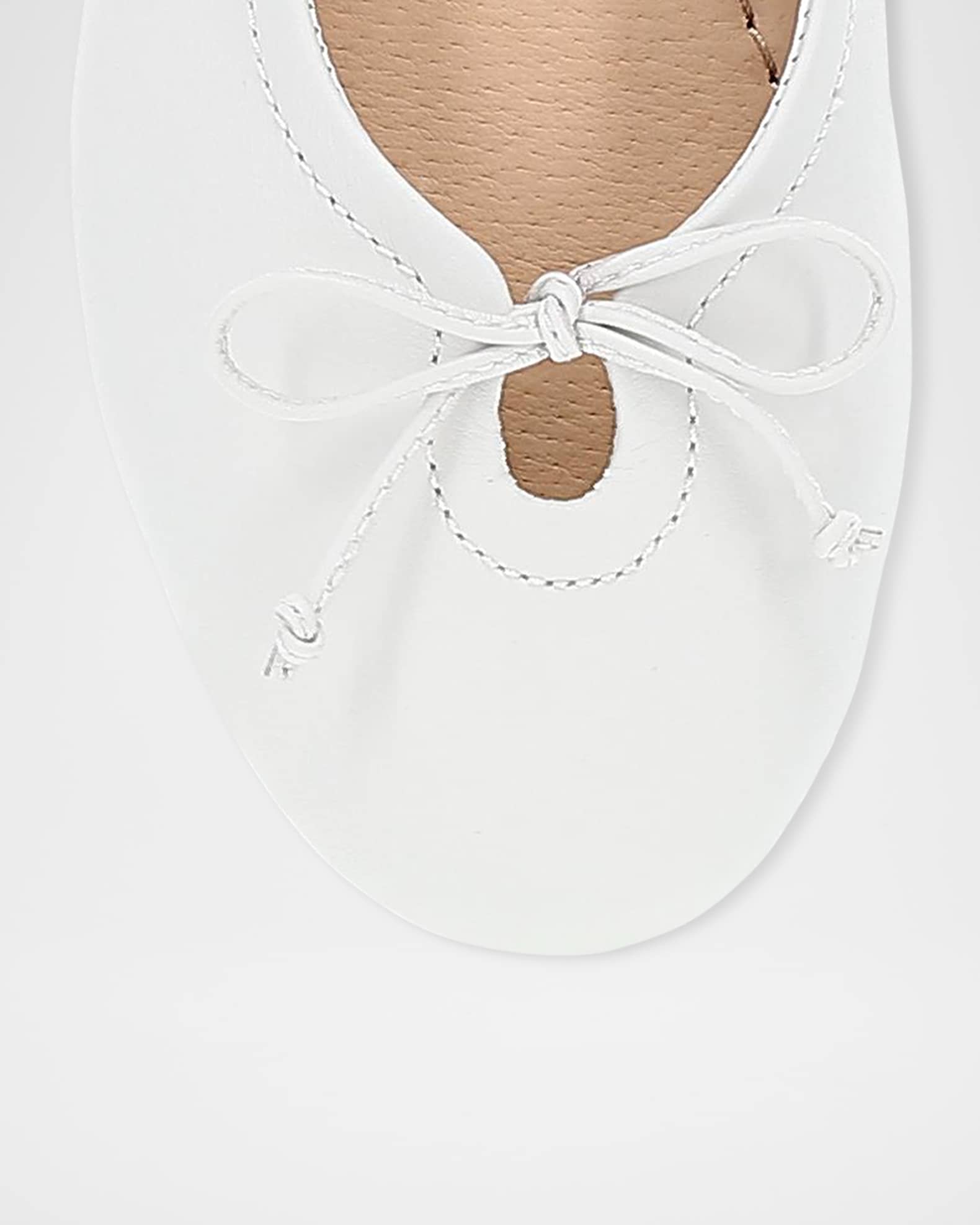 Frye Emma Leather Bow Ballerina Flats | Neiman Marcus