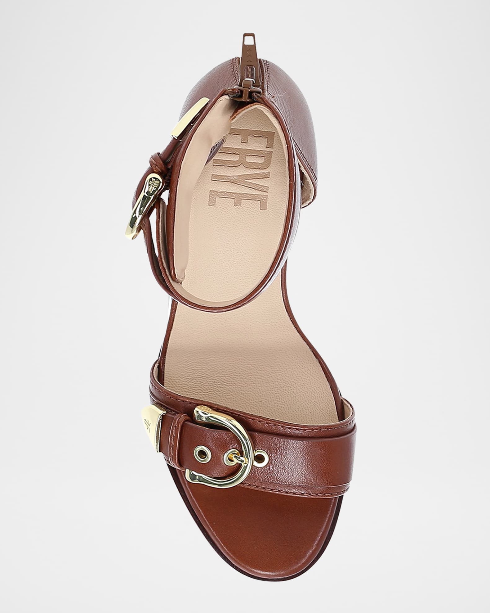 Frye Rachel Leather Buckle-Cuff Wedge Sandals | Neiman Marcus