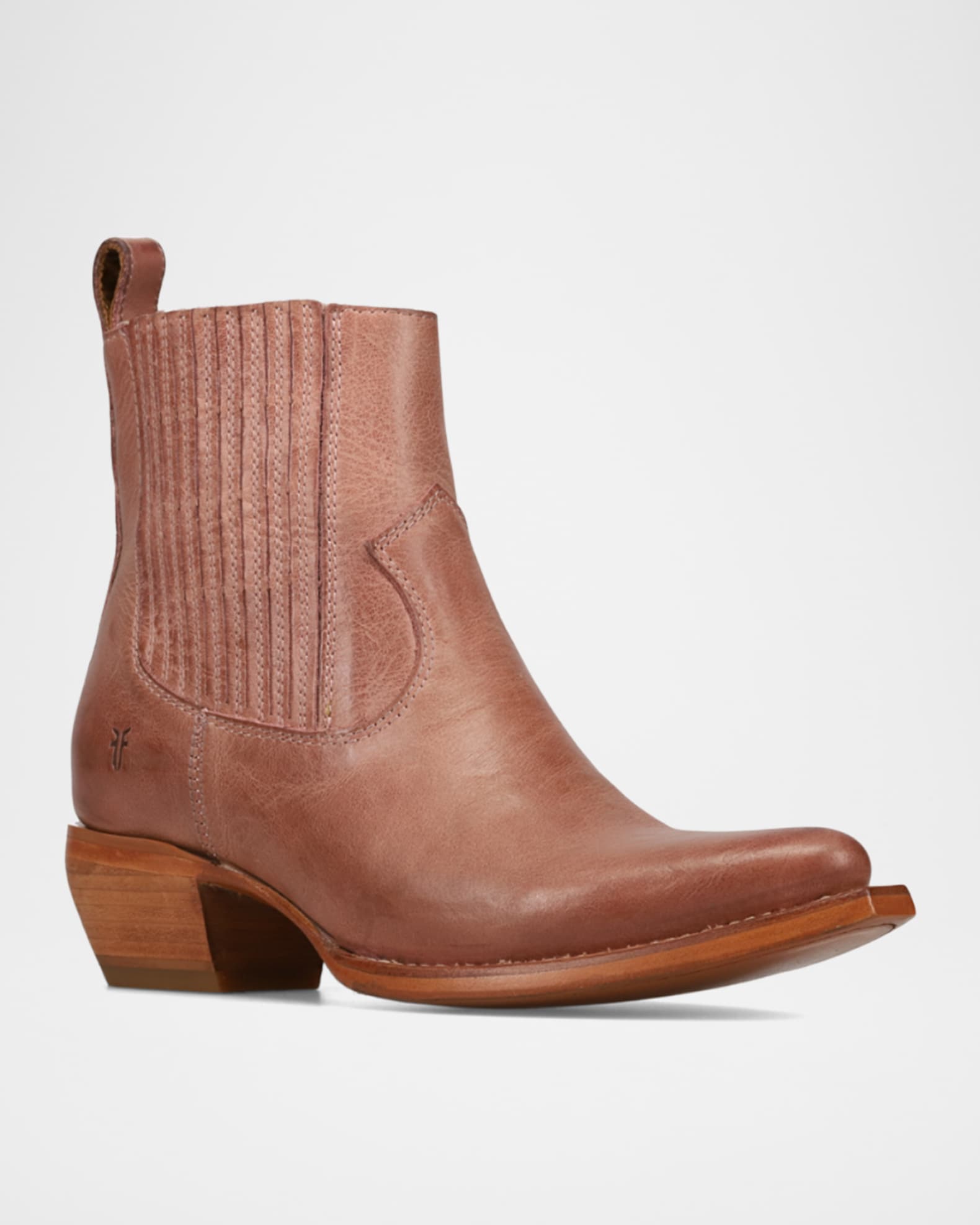 Frye Sacha Leather Western Chelsea Booties | Neiman Marcus