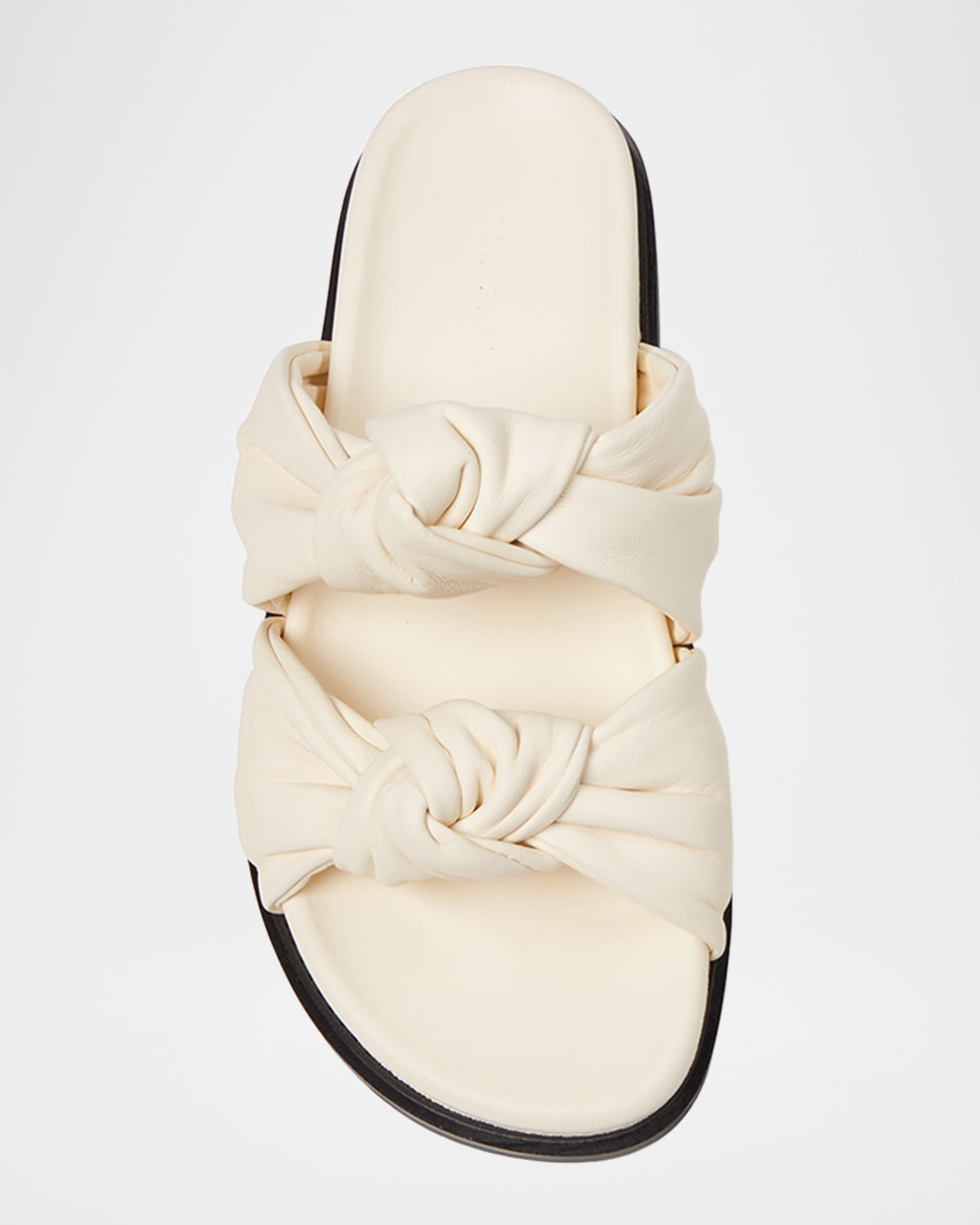 Dear Frances Tye Leather Knots Slide Sandals | Neiman Marcus
