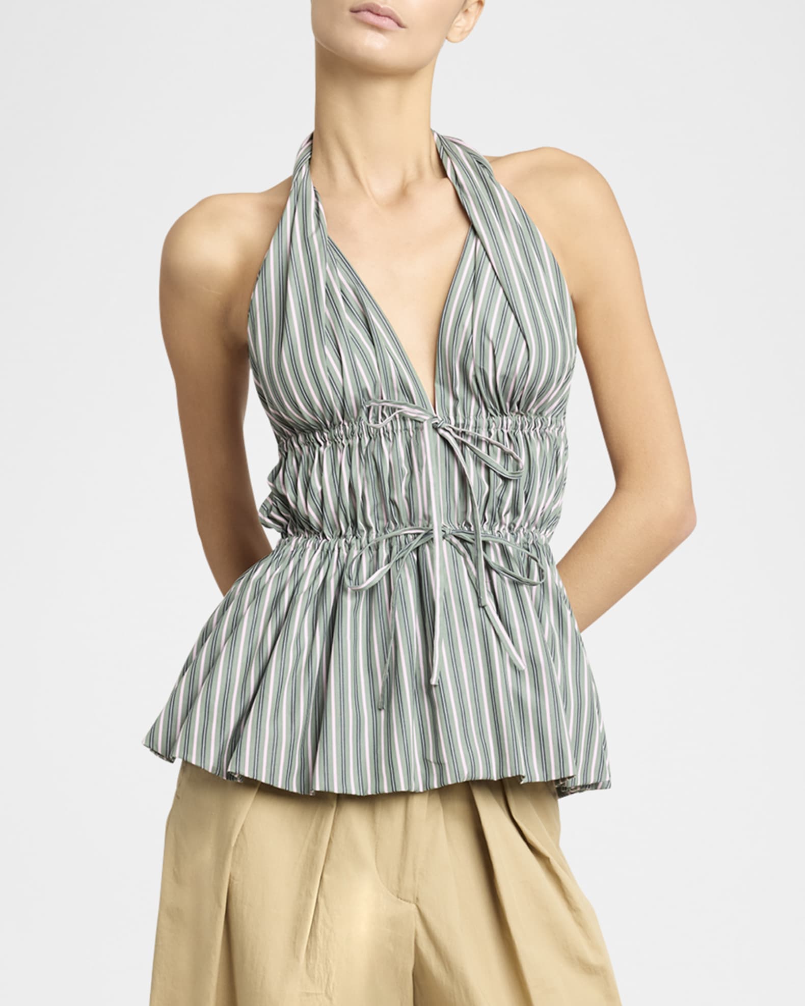 Dries Van Noten Ceana Stripe Halter Top | Neiman Marcus