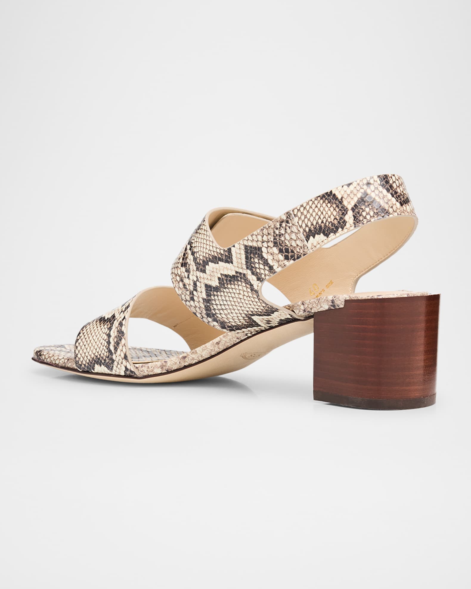 Tod's Snake-Printed Leather Block-Heel Sandals | Neiman Marcus