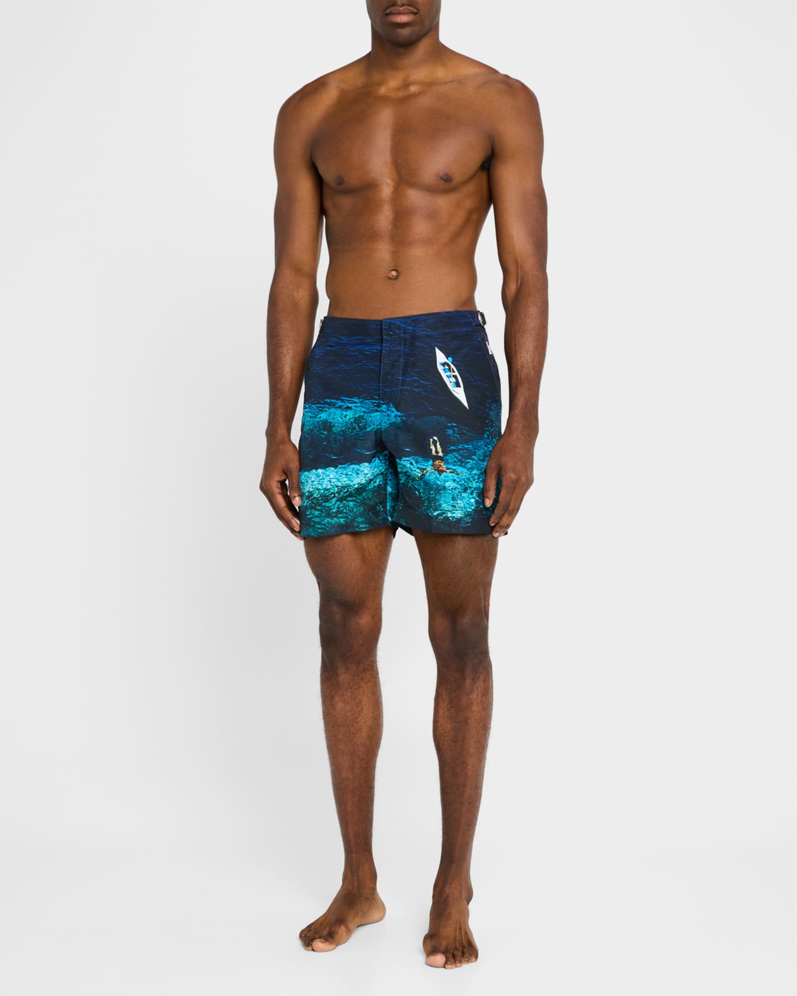 Orlebar Brown Men's Bulldog Photographic Deep Sea Swim Shorts | Neiman ...
