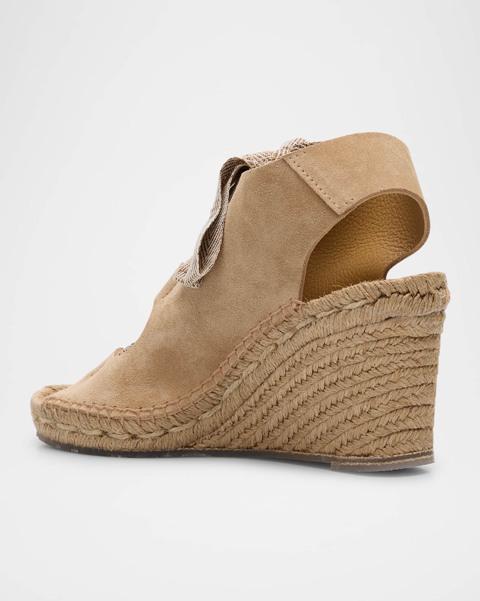Pedro Garcia Otelia Lace-Up Suede Espadrille Sandals | Neiman Marcus