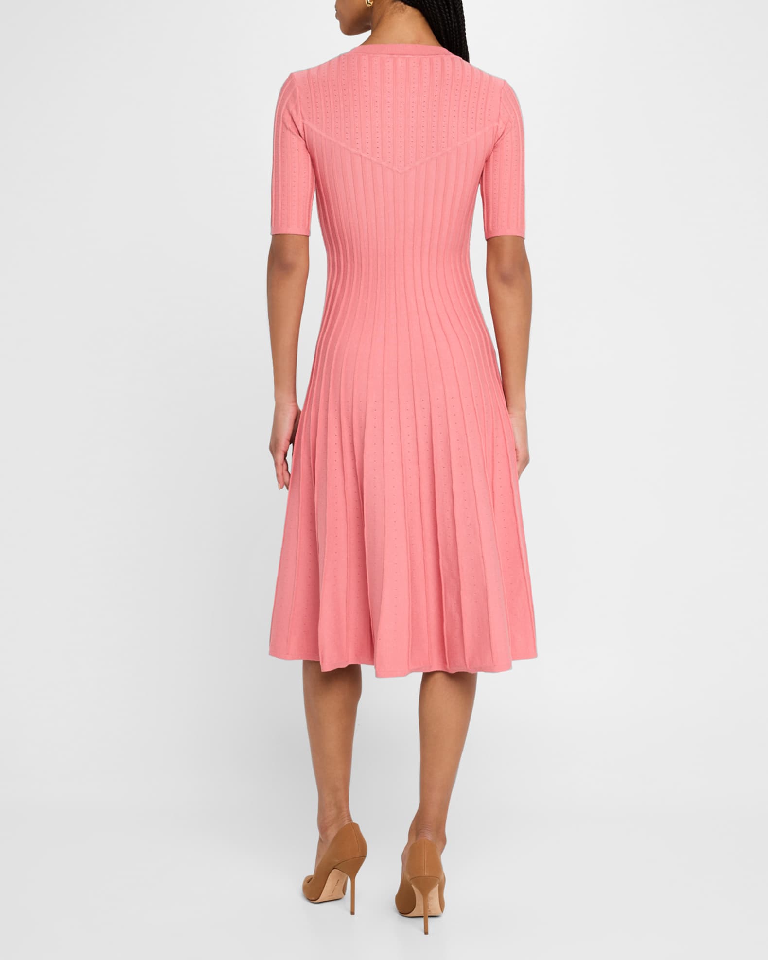 Elie Tahari The Wanda Ribbed A-Line Midi Sweater Dress | Neiman Marcus