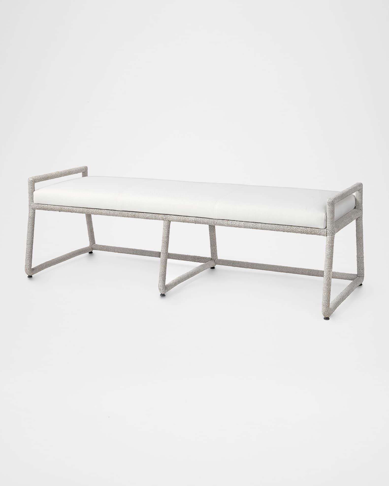 Palecek Stillwater White Bench, 64" | Neiman Marcus