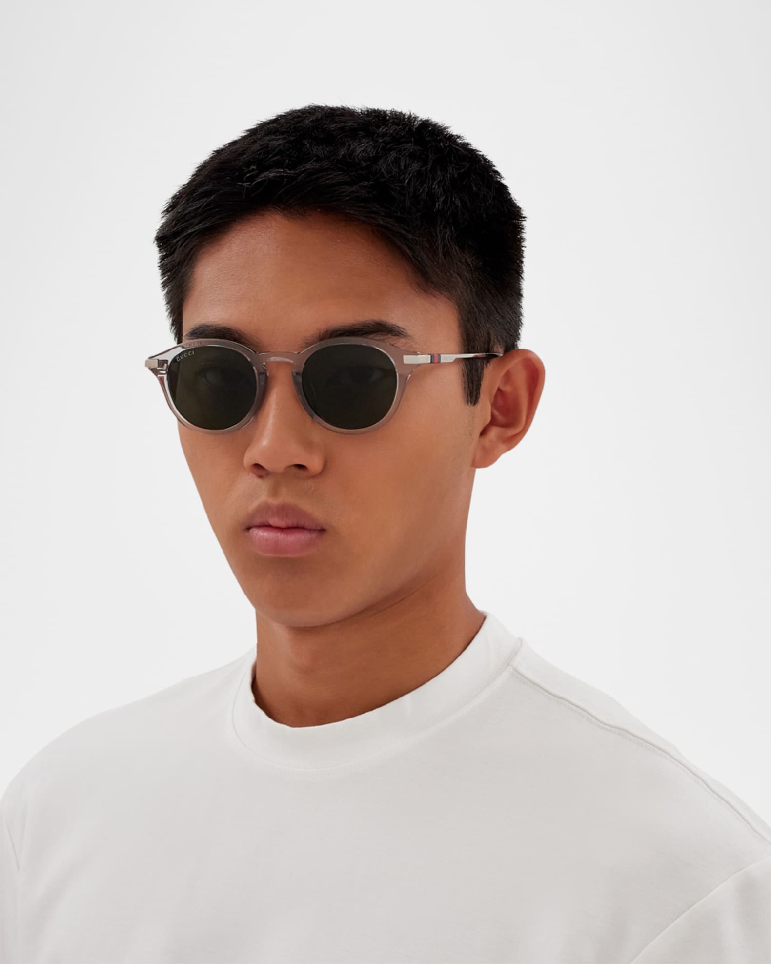 Gucci Men's GG1890SAM Acetate Round Sunglasses | Neiman Marcus