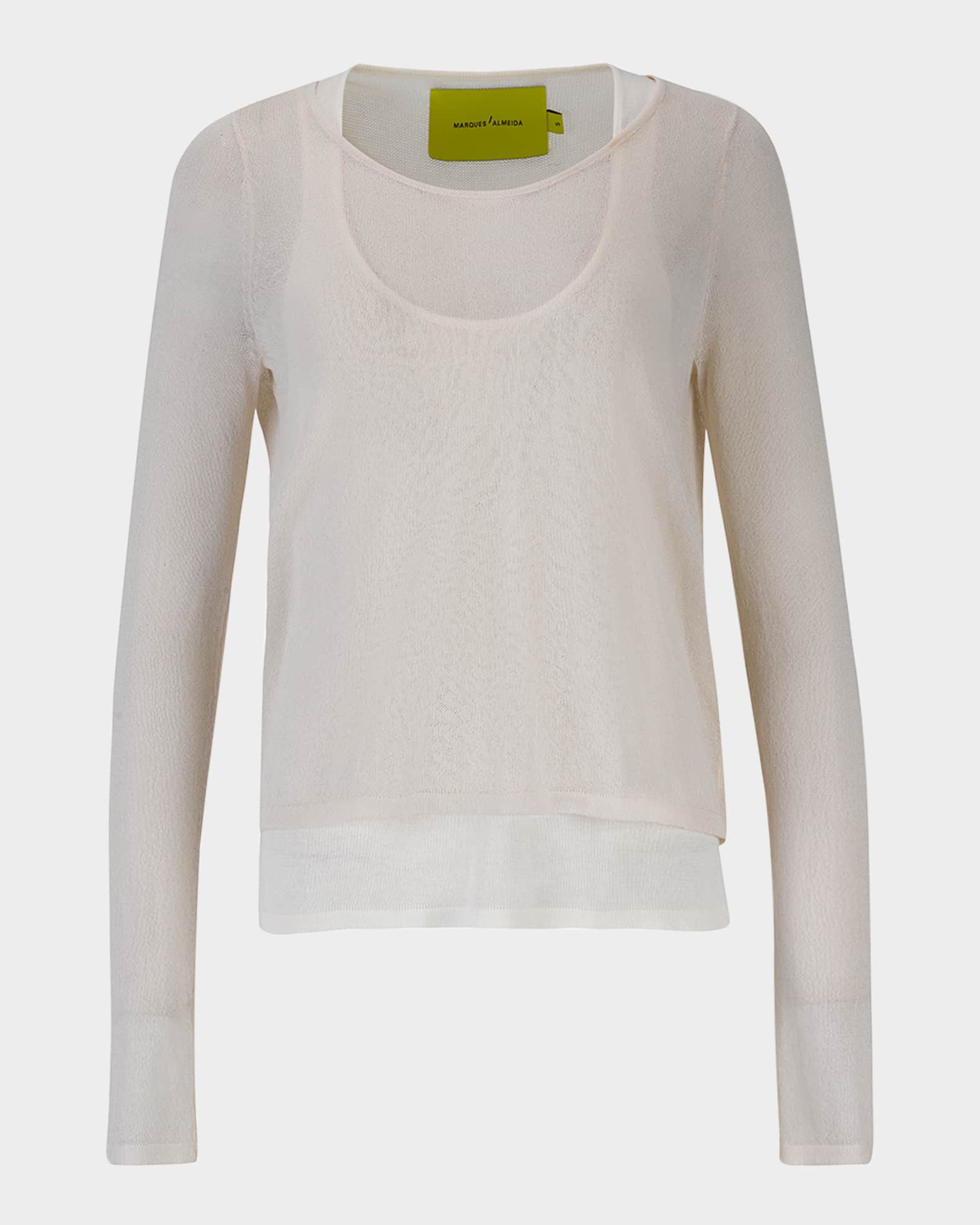 Marques'Almeida Layered Wide-Neck Knit Top | Neiman Marcus