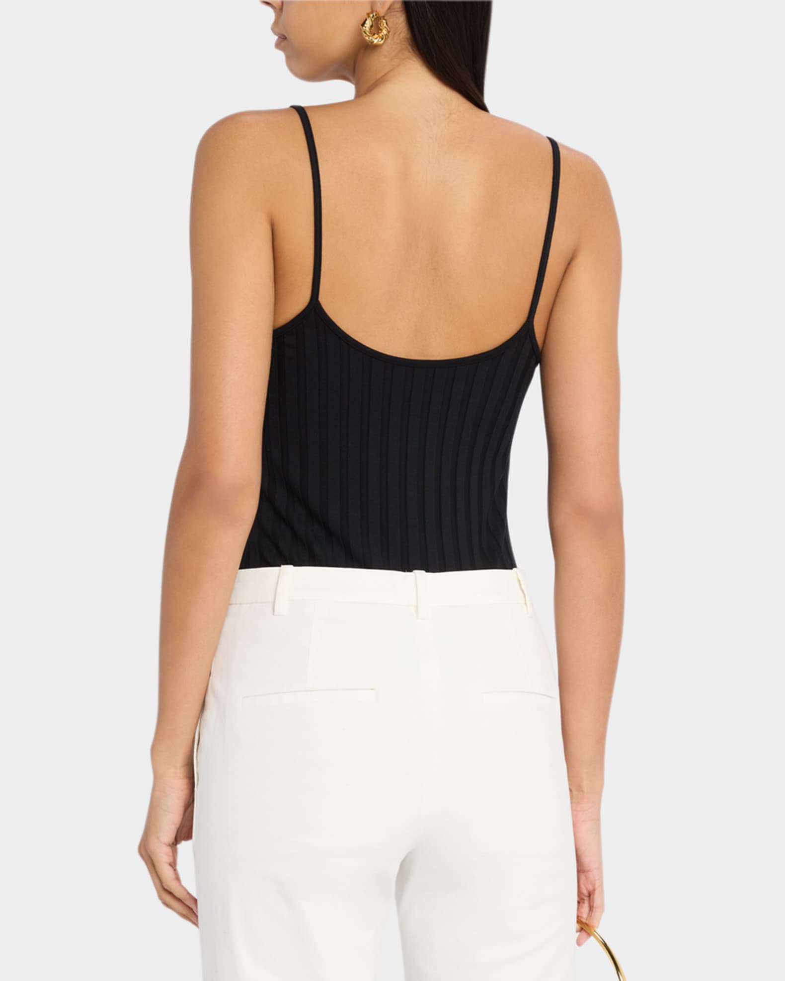 Vince Ribbed V-Neck Cami | Neiman Marcus