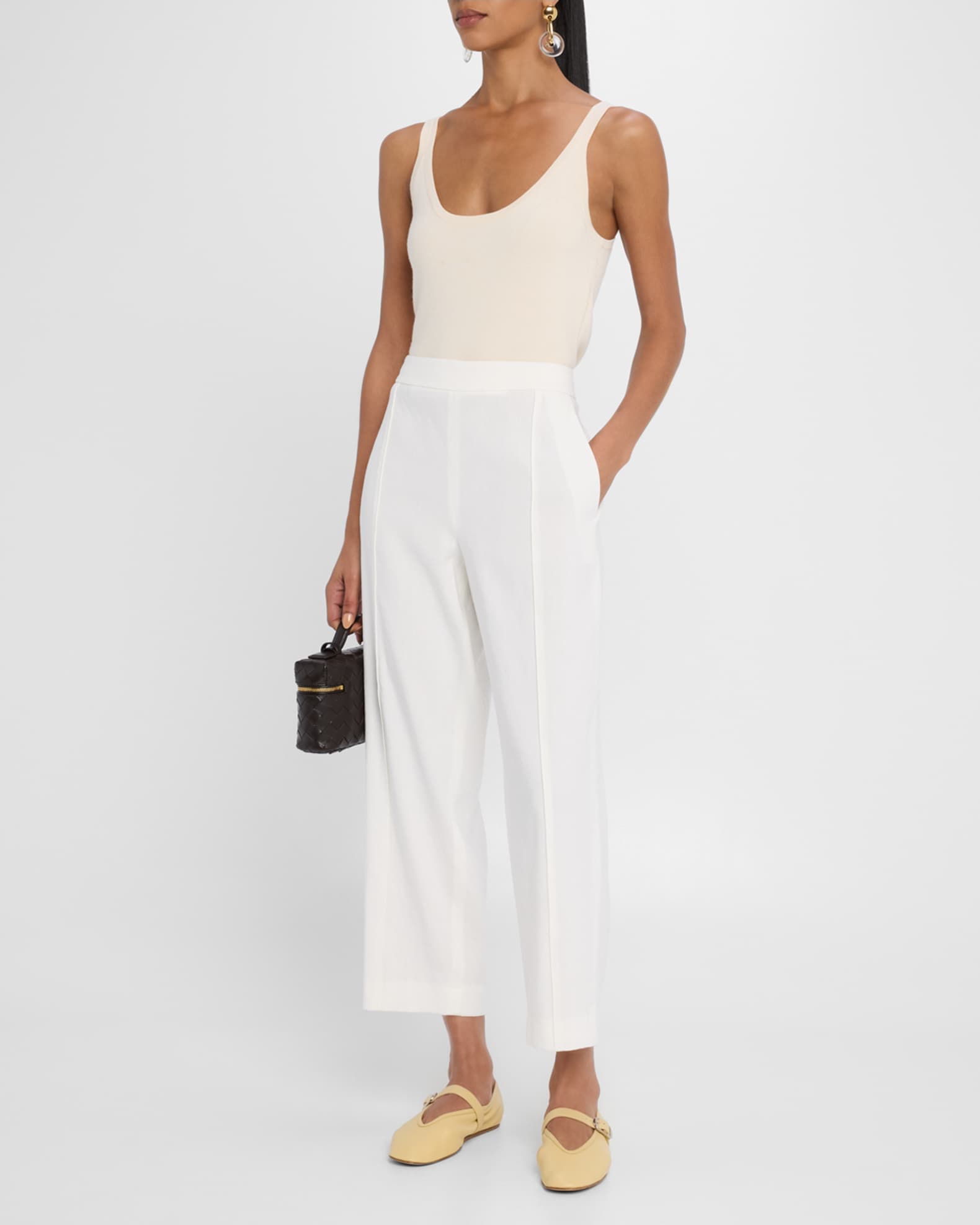 Vince Pull-On Mid-Rise Tapered Pants | Neiman Marcus