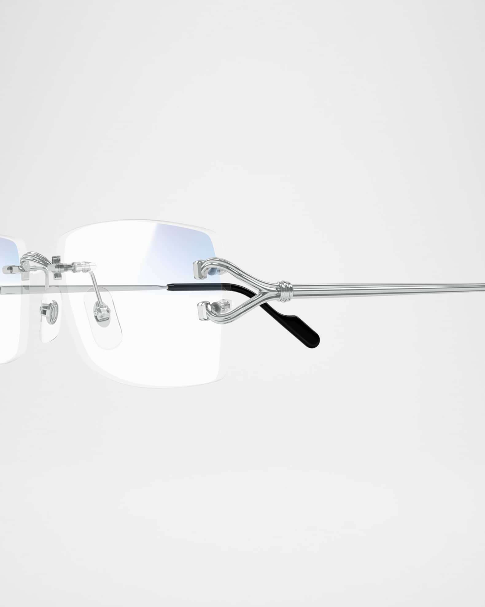 Cartier Men's Metal Rectangle Optical Frames | Neiman Marcus