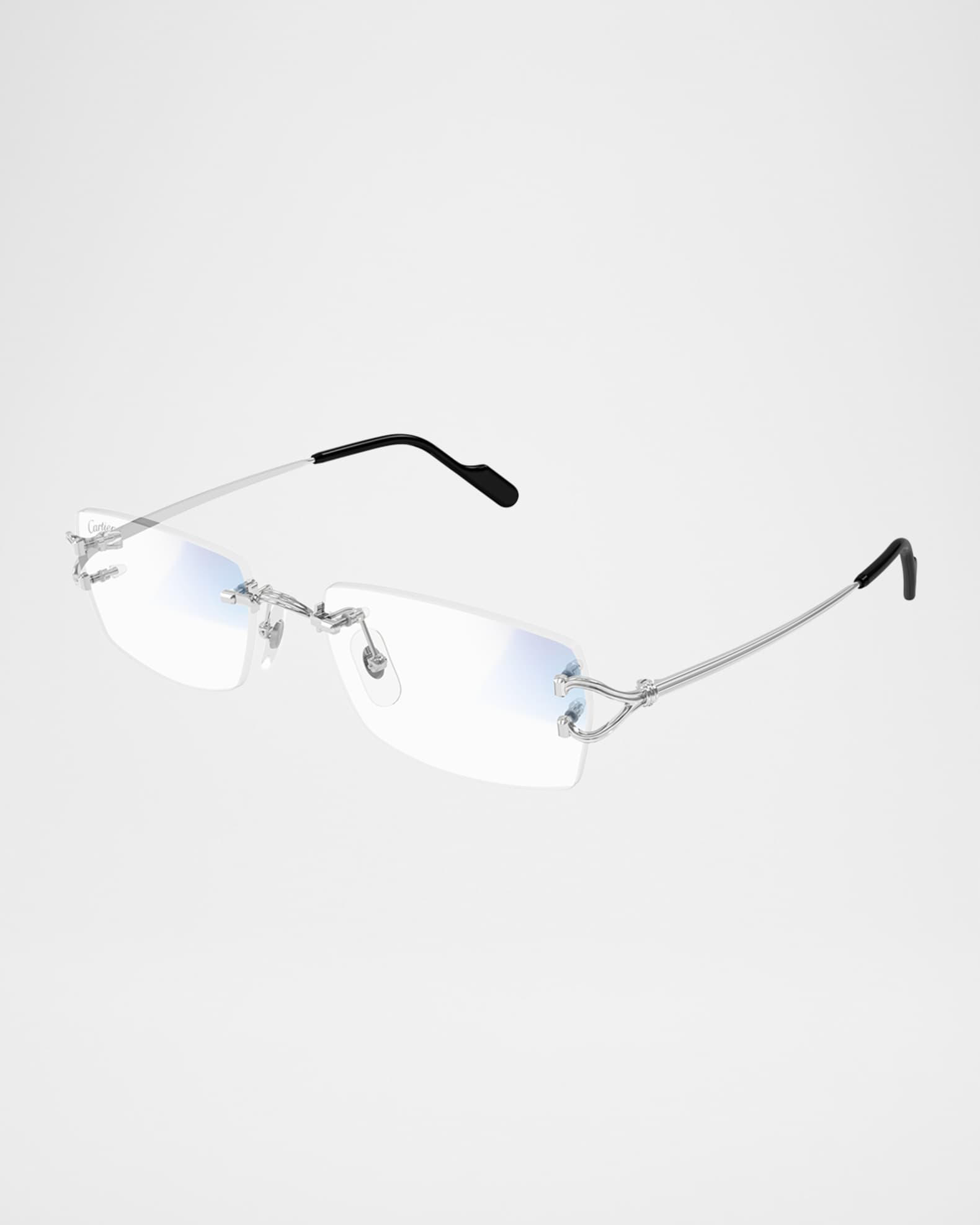 Cartier Men's Metal Rectangle Optical Frames | Neiman Marcus