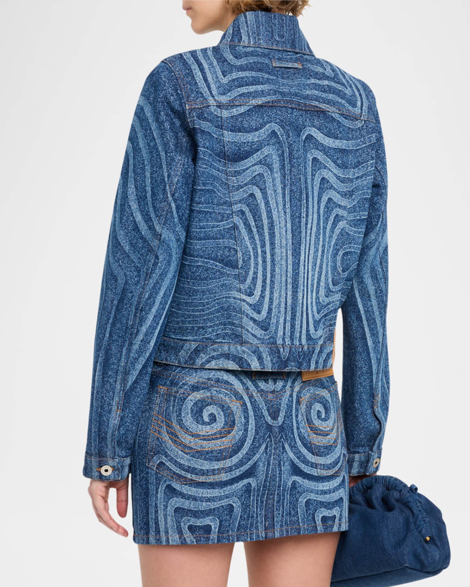 Jean Paul Gaultier Spiral-Print Denim Jacket | Neiman Marcus