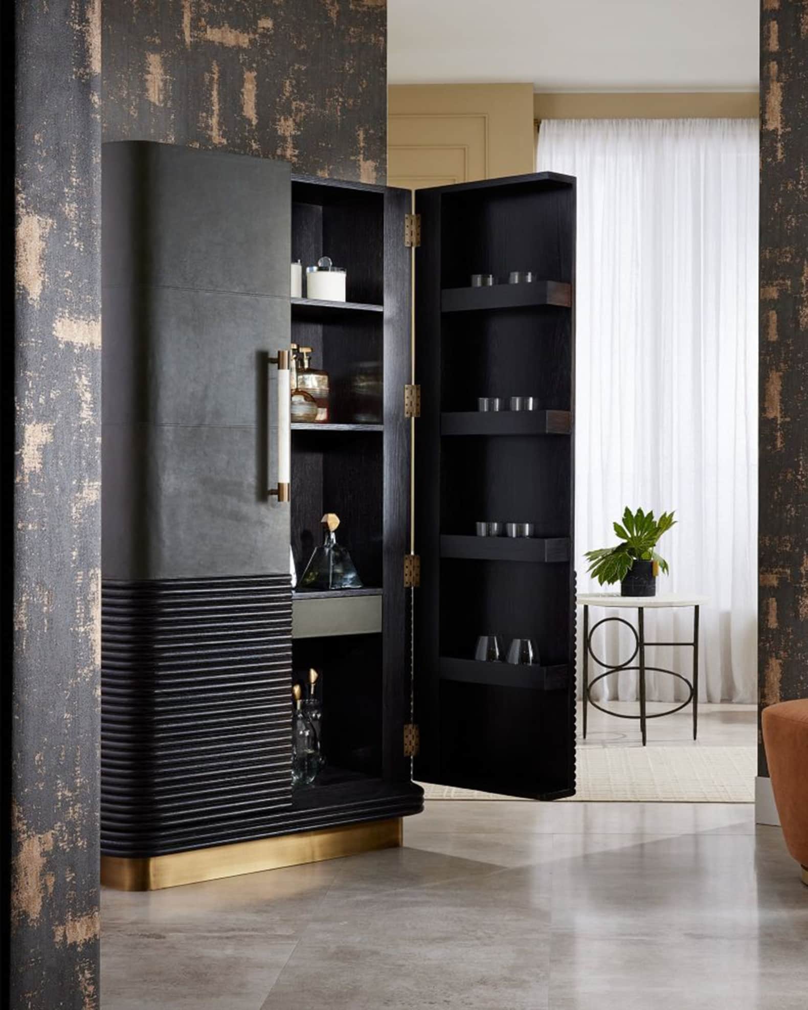 Arteriors Sherbourne Tall Leather Cabinet | Neiman Marcus