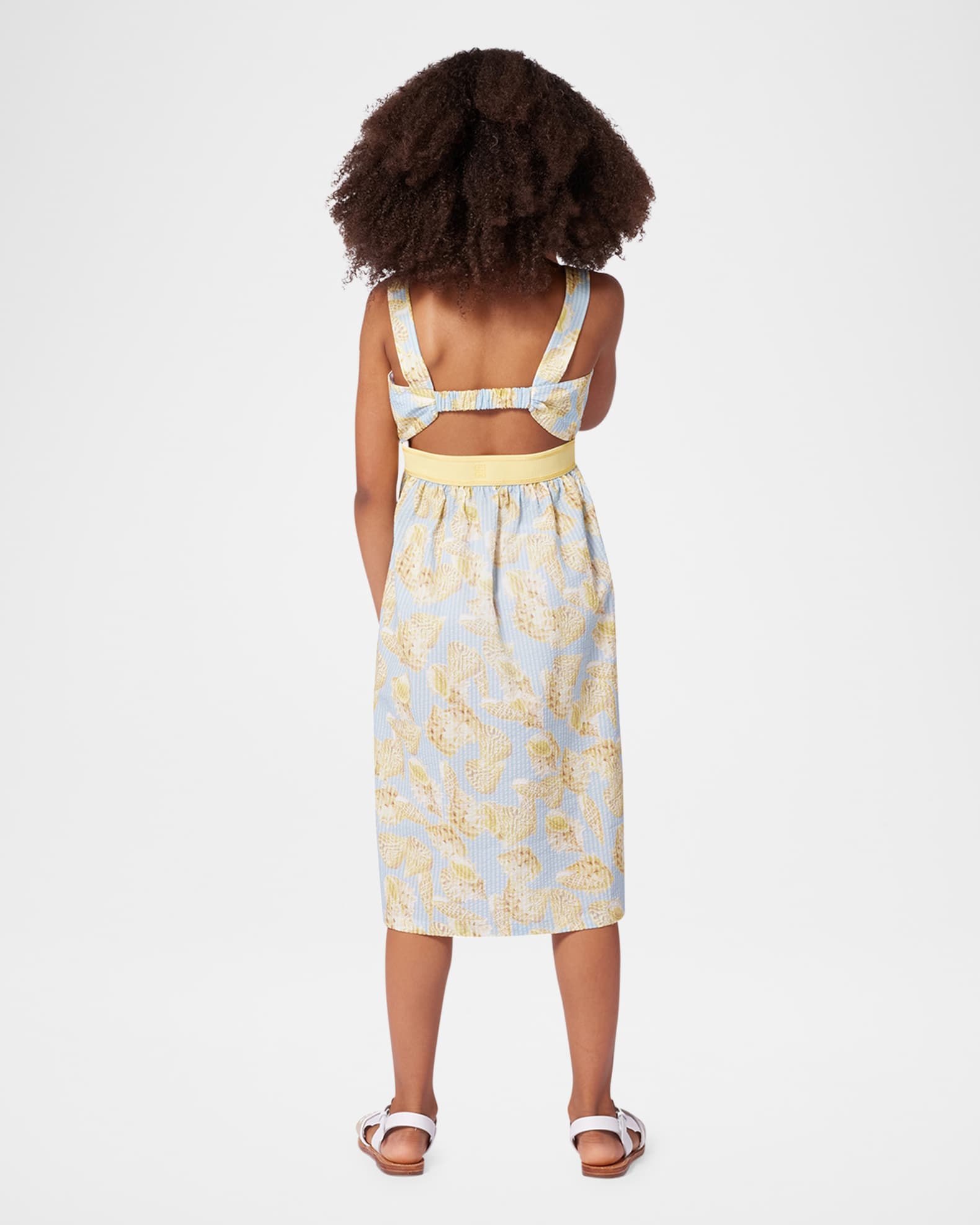 Givenchy Girl's Shell-Print Logo Waistband Dress, Size 4-6 | Neiman Marcus