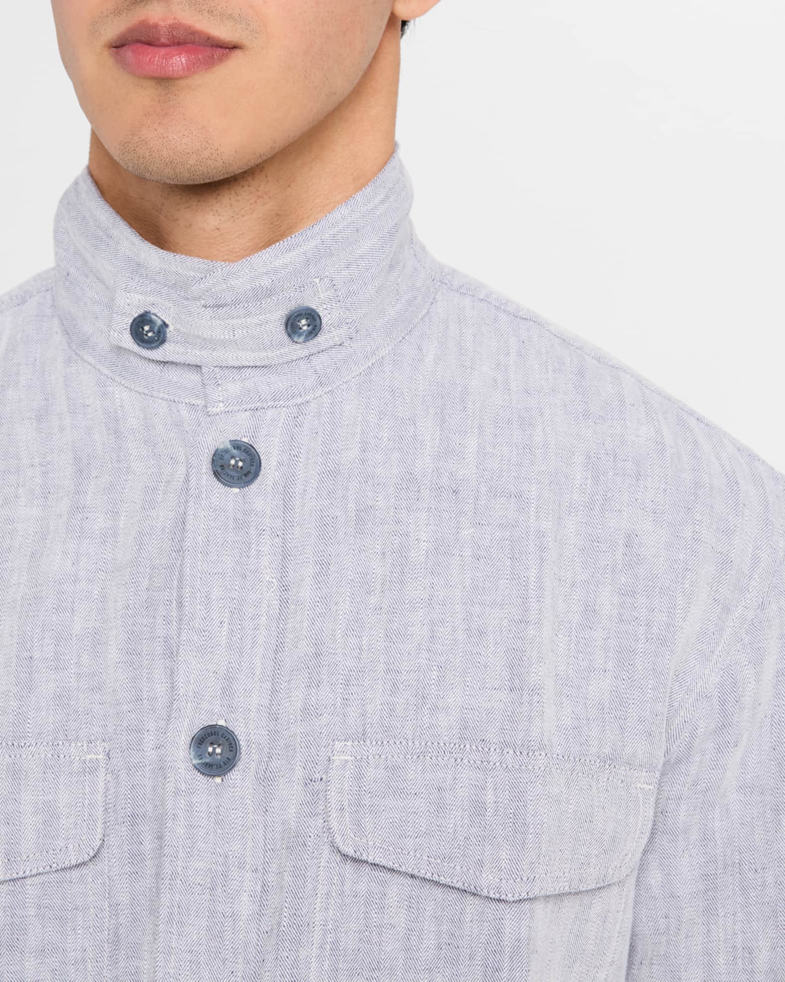 Frescobol Carioca Men's Nuno Linen and Cotton Shirt Jacket | Neiman Marcus