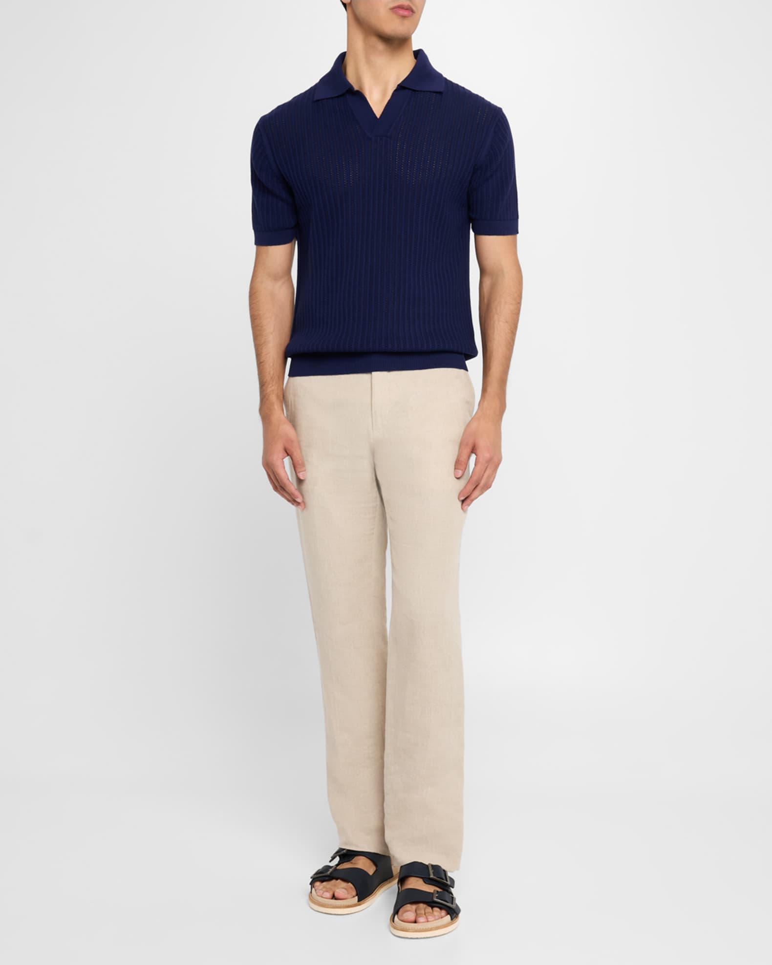 Frescobol Carioca Men's Rino Cotton and Cashmere Knit Polo Shirt ...