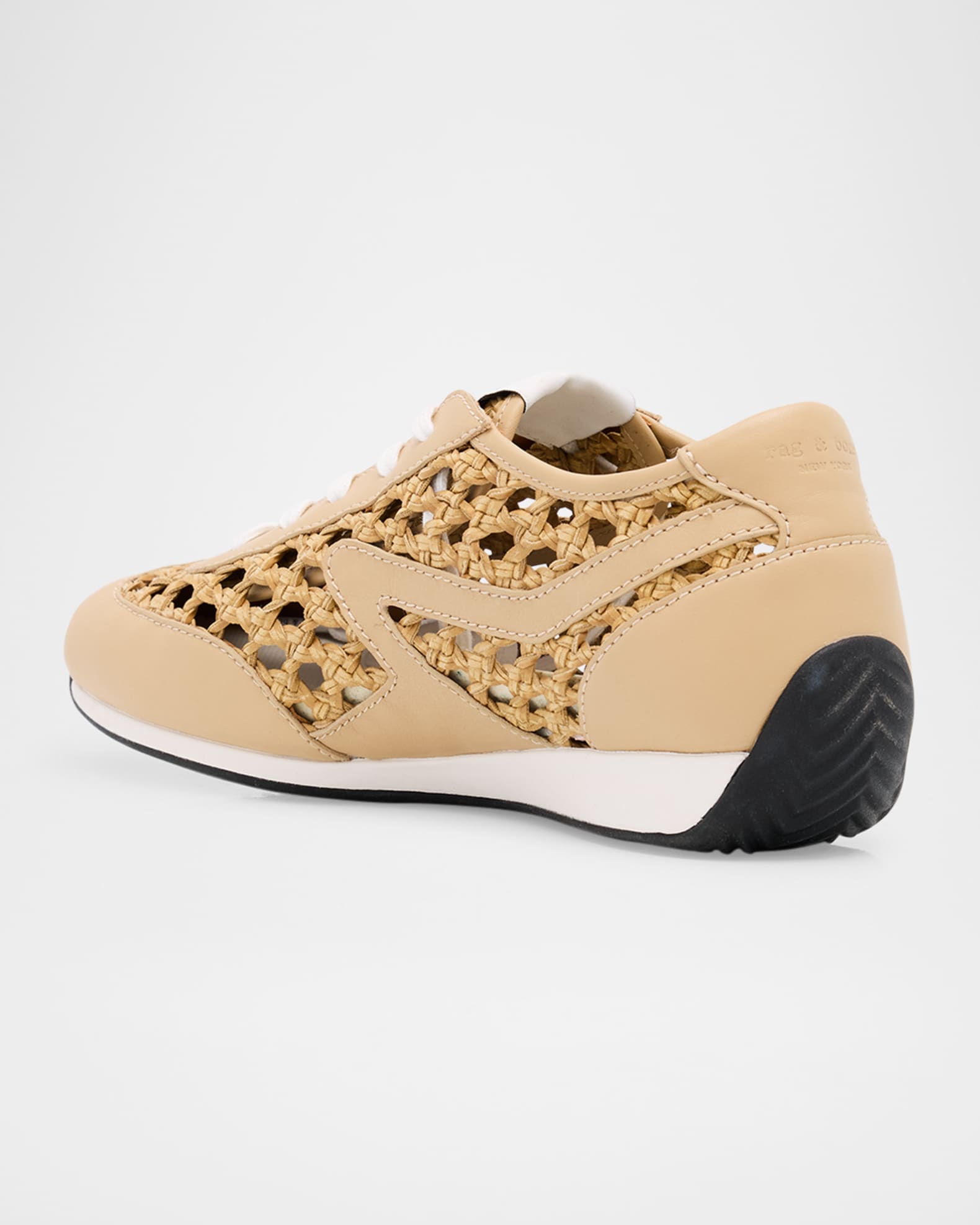 Rag & Bone Retro Runner Slim Raffia Sneakers | Neiman Marcus