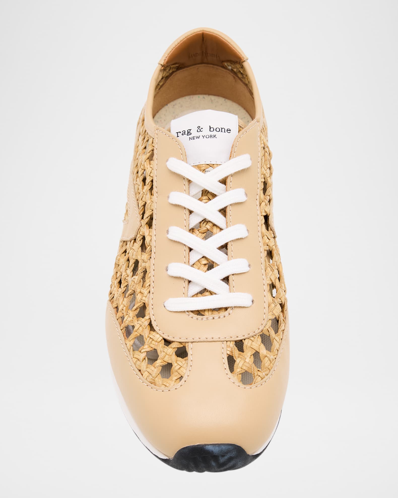 Rag & Bone Retro Runner Slim Raffia Sneakers | Neiman Marcus
