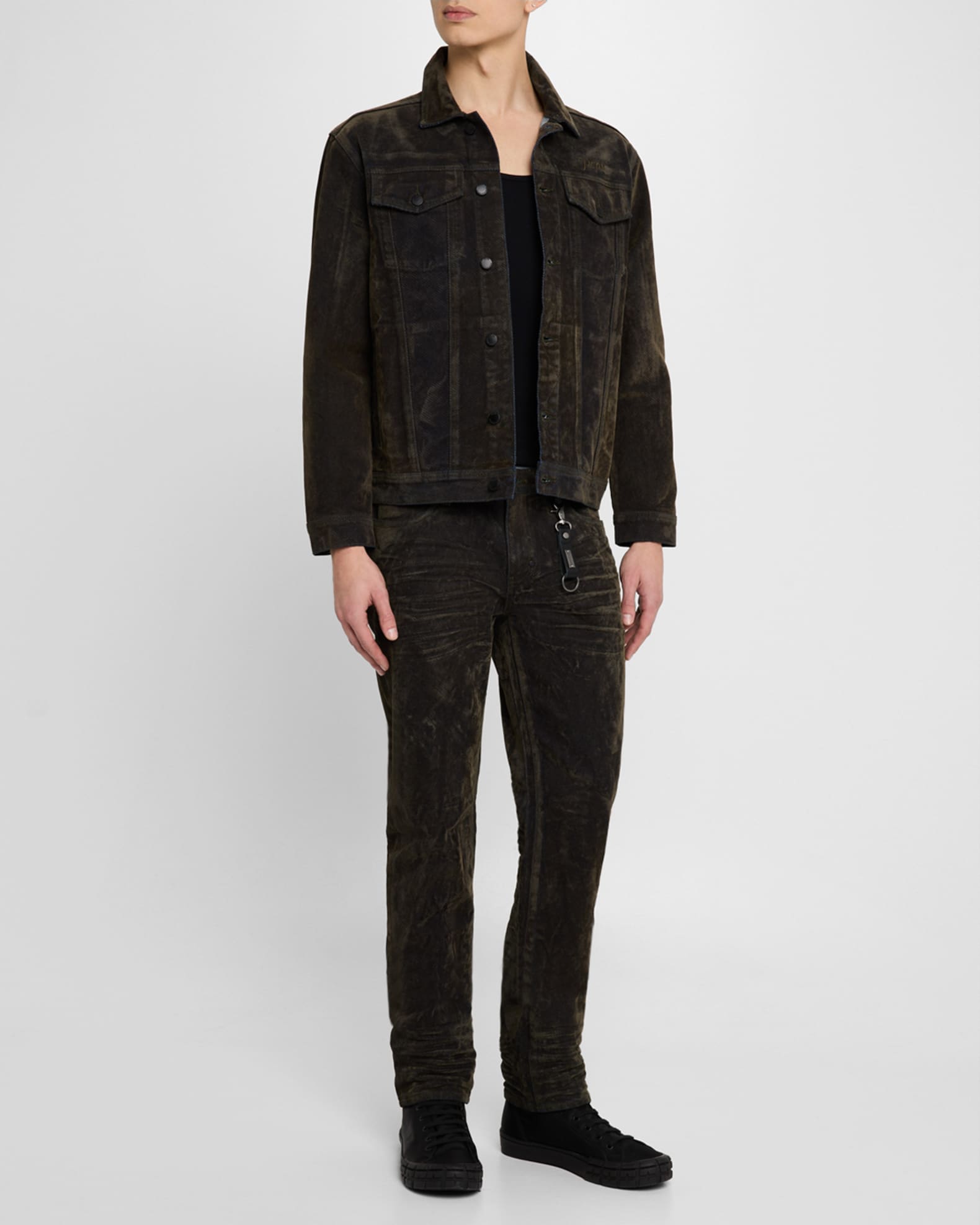 PRPS Men's Palladium Flocked Denim Jacket | Neiman Marcus