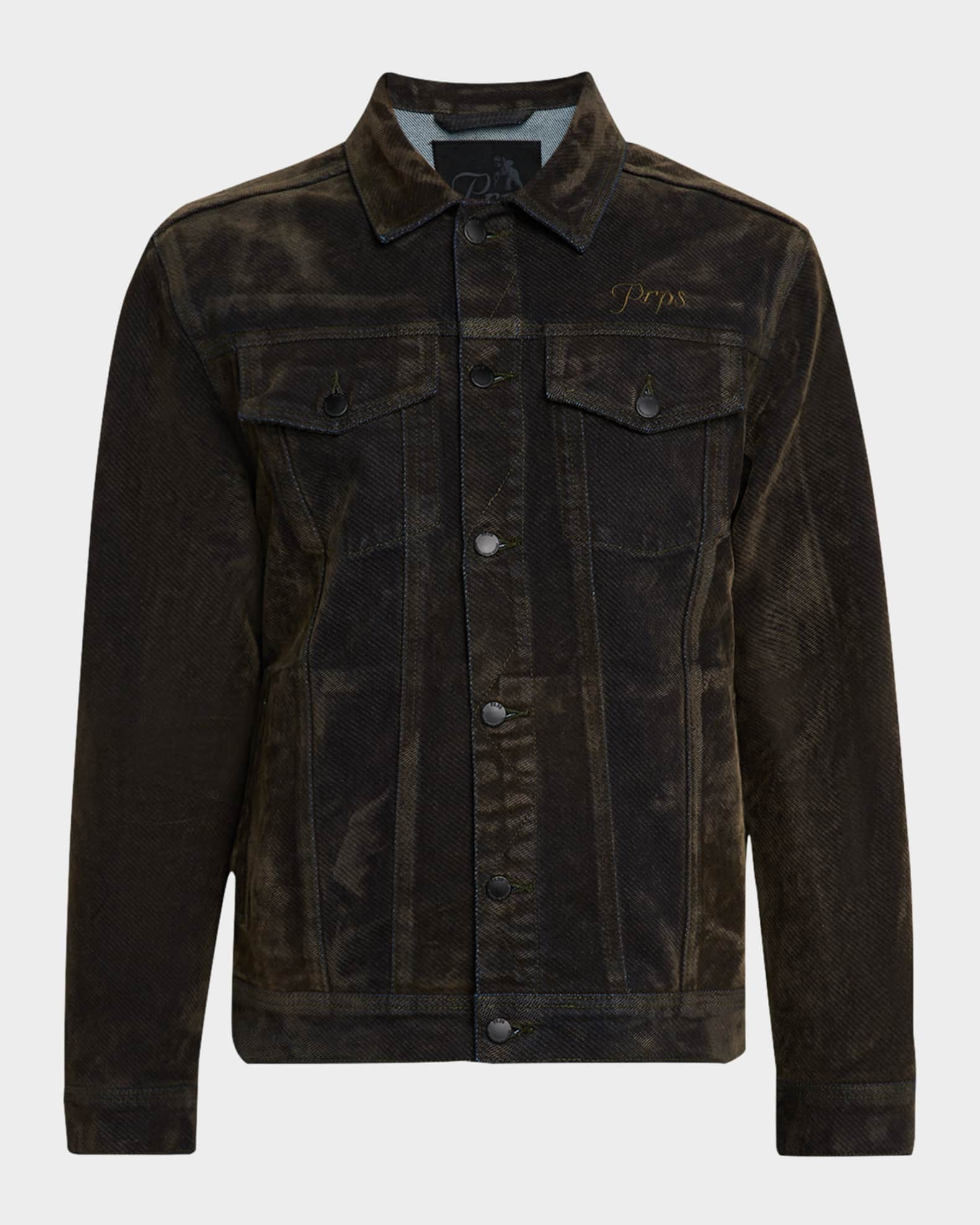 PRPS Men's Palladium Flocked Denim Jacket | Neiman Marcus