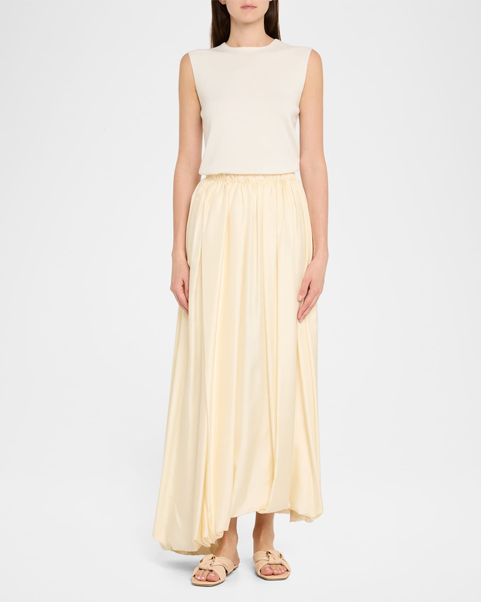 Stuart Weitzman Cece Twisted Leather Ring Slide Sandals | Neiman Marcus