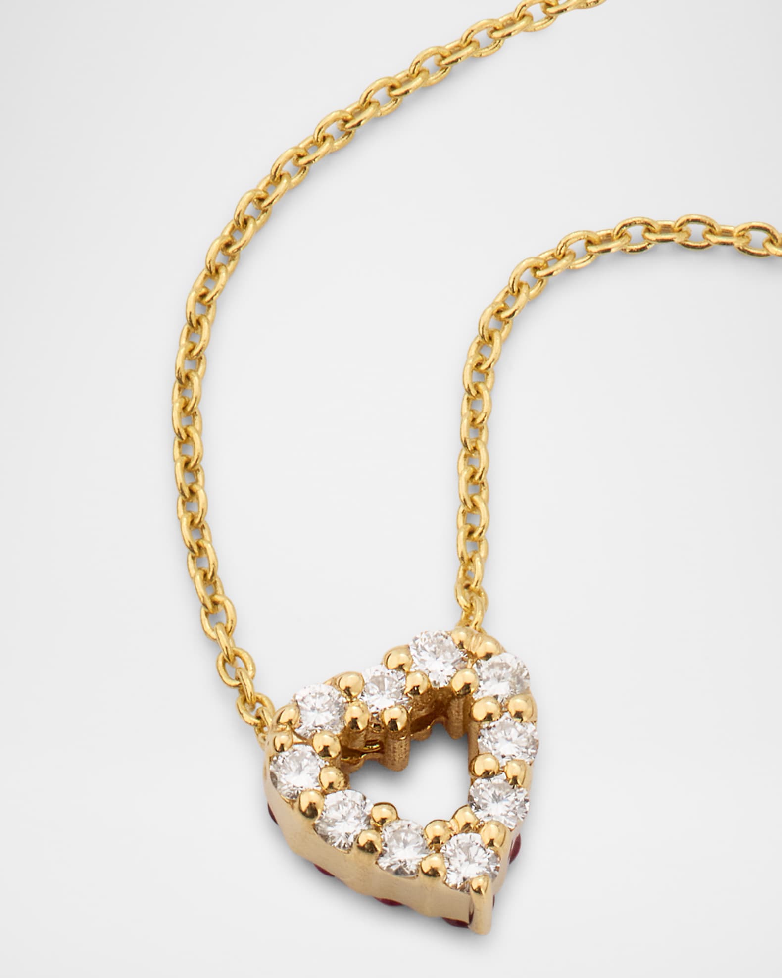 Roberto Coin 18K Yellow Gold Reversible Diamond and Ruby Heart Pendant ...