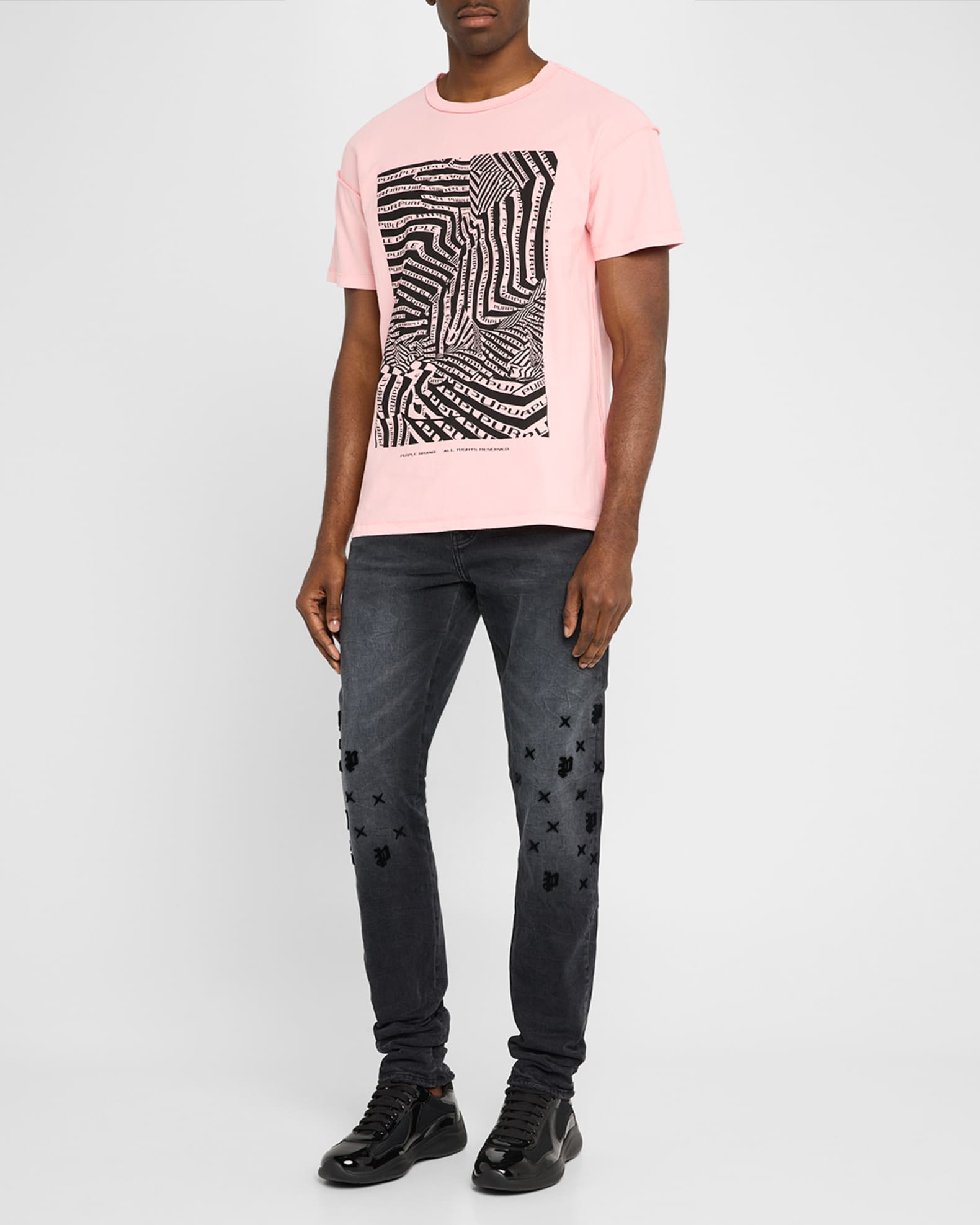PURPLE Men's Tuffetage Monogram Jeans | Neiman Marcus