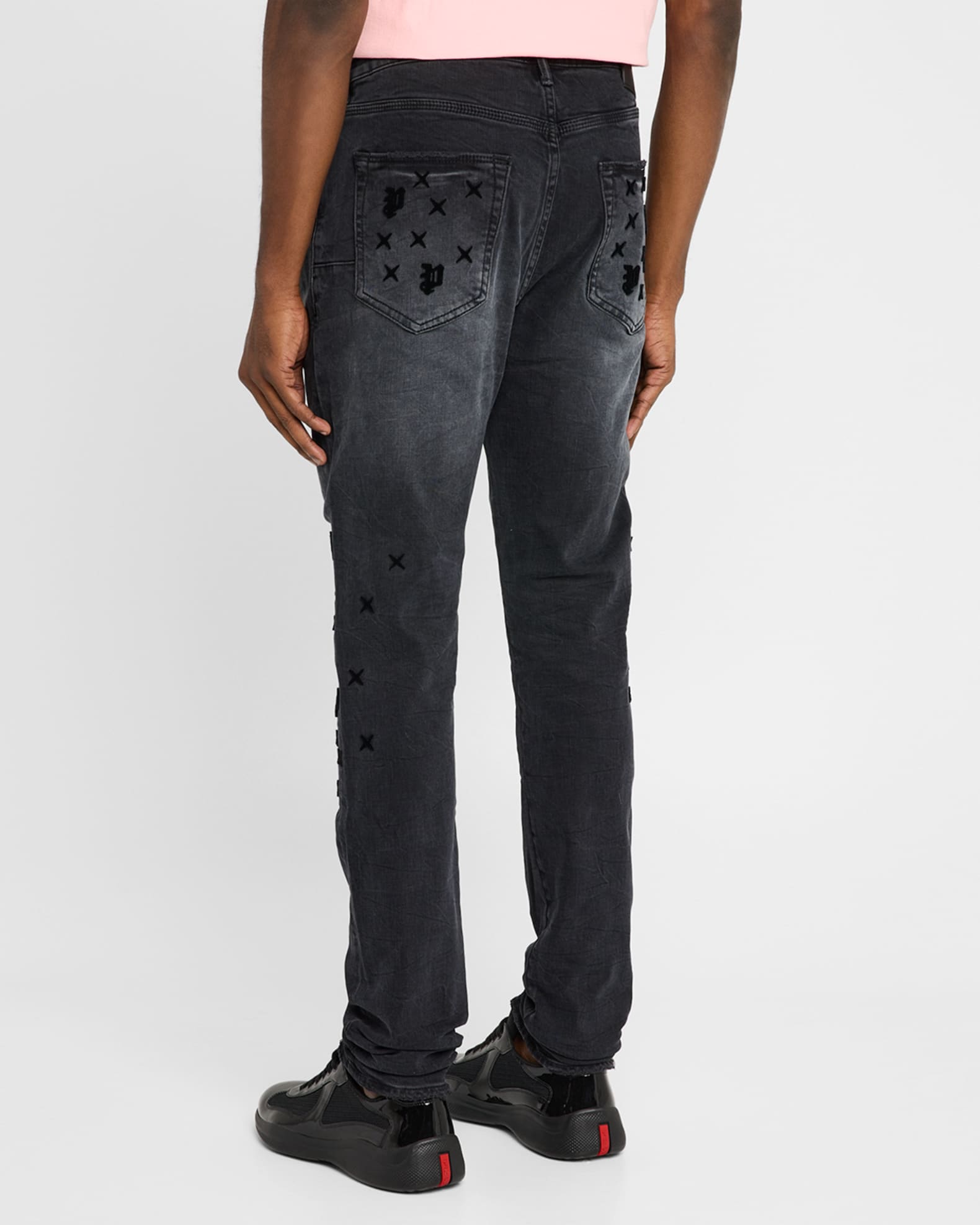 PURPLE Men's Tuffetage Monogram Jeans | Neiman Marcus