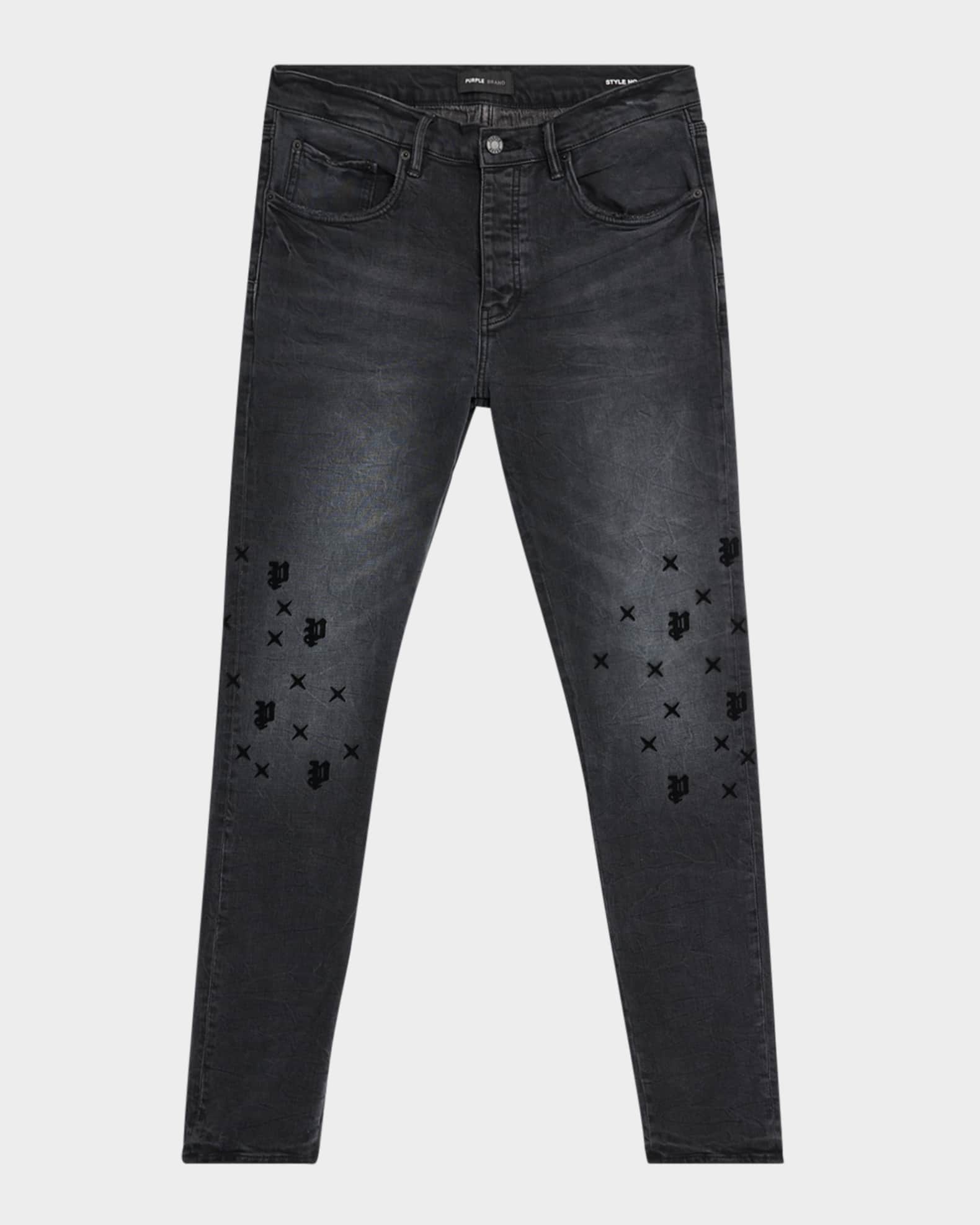 PURPLE Men's Tuffetage Monogram Jeans | Neiman Marcus