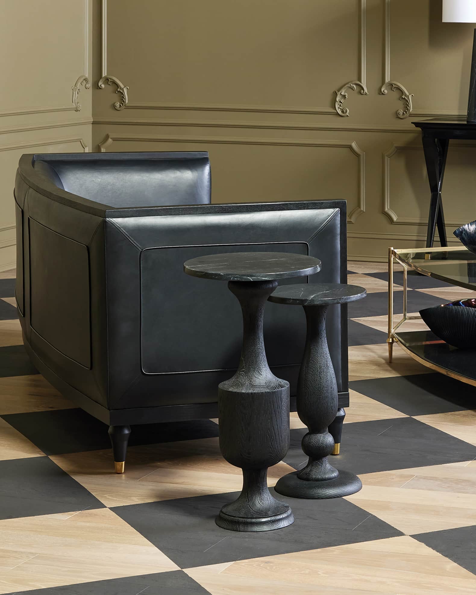 Global Views Vessel 29" Side Table, Black | Neiman Marcus