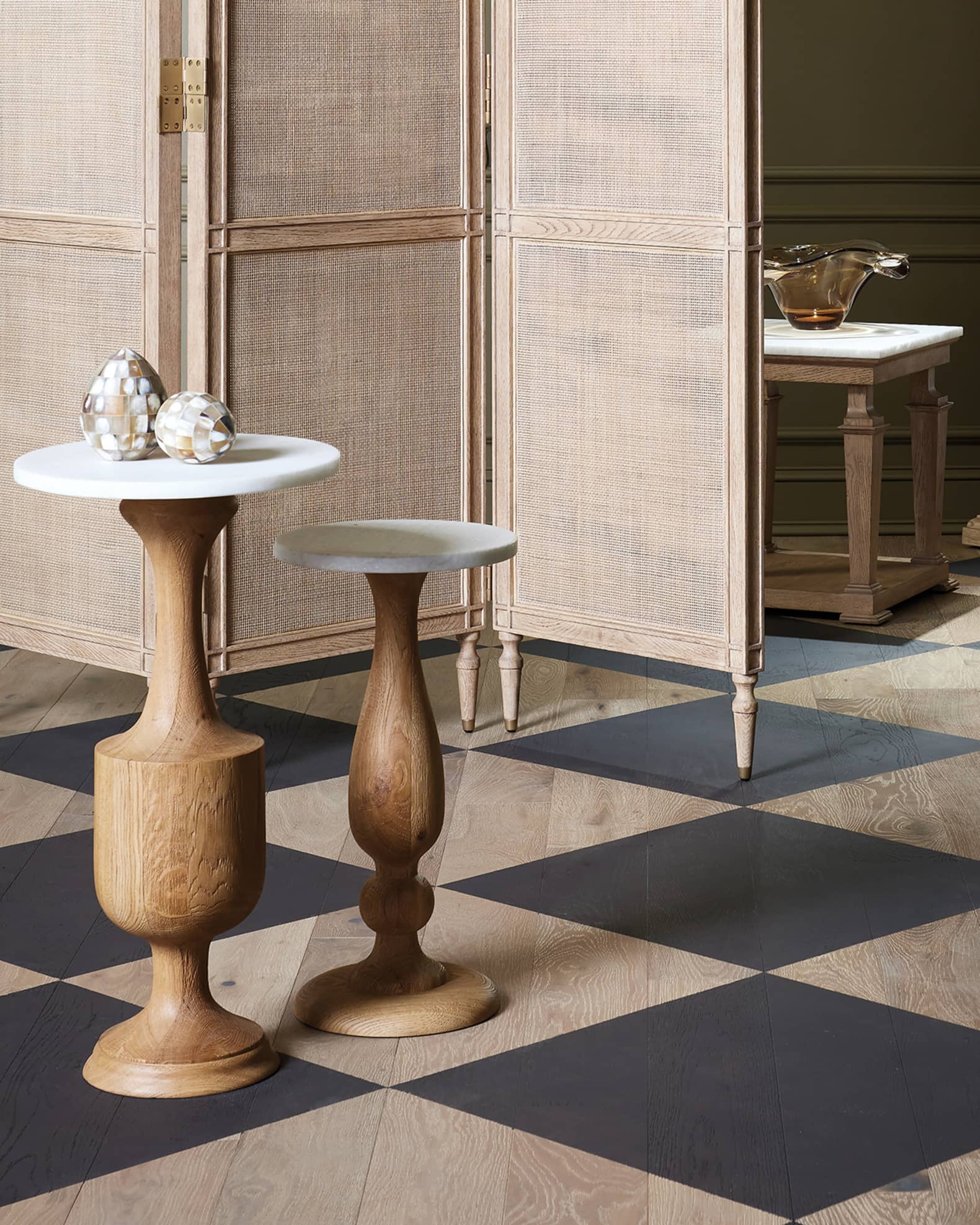Global Views Vessel 23.5" Side Table, Natural | Neiman Marcus