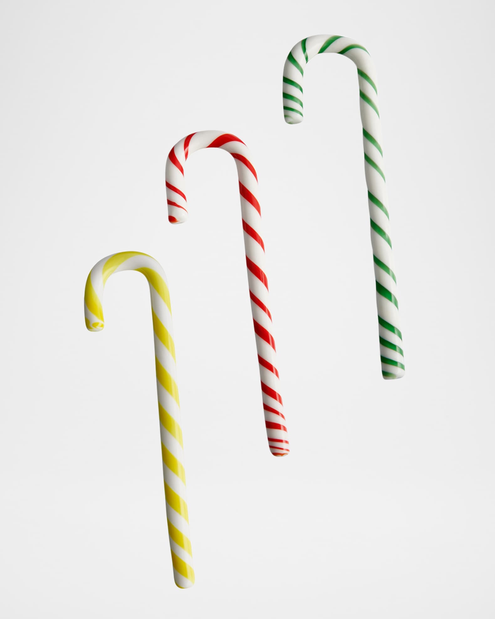 Kosta Boda Polka Candy Cane Christmas Decorations, Set of 3 | Neiman Marcus