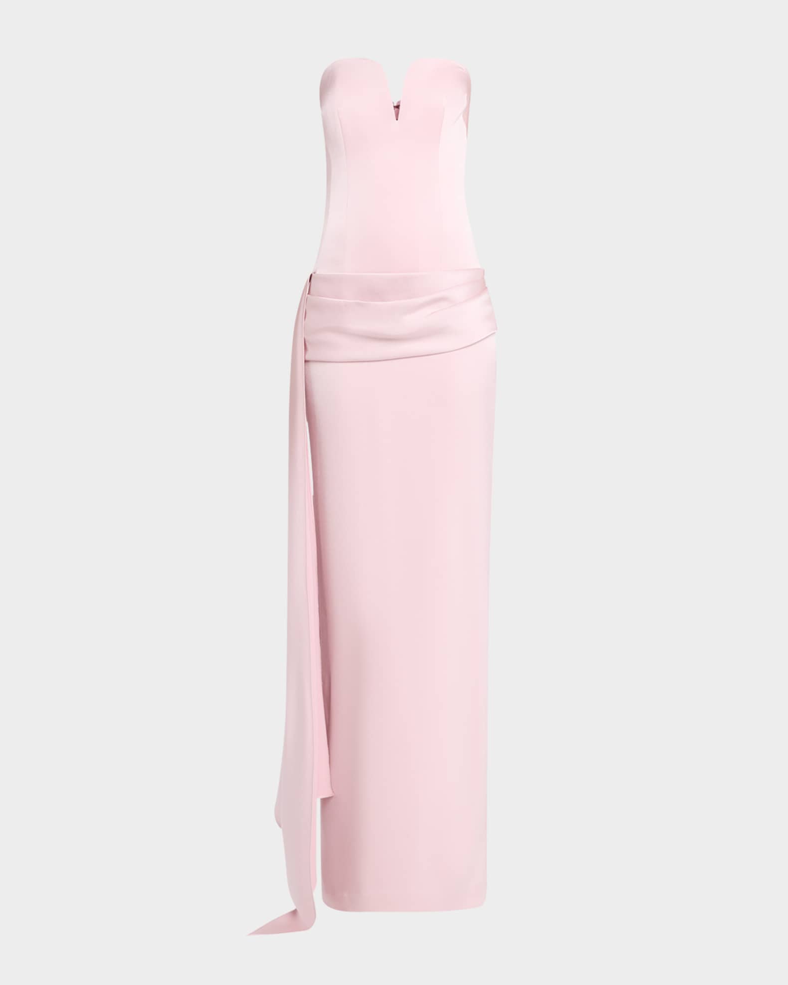 Alex Perry Strapless Satin Sash Corset Gown | Neiman Marcus