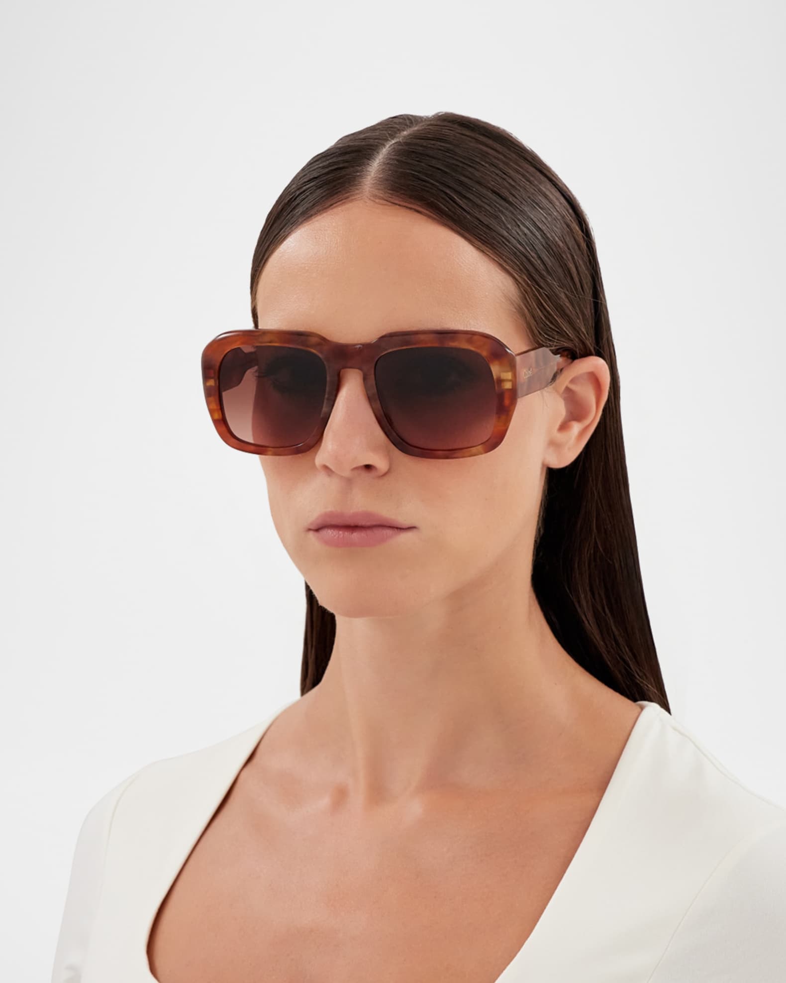 Chloe Round Acetate Sunglasses Neiman Marcus
