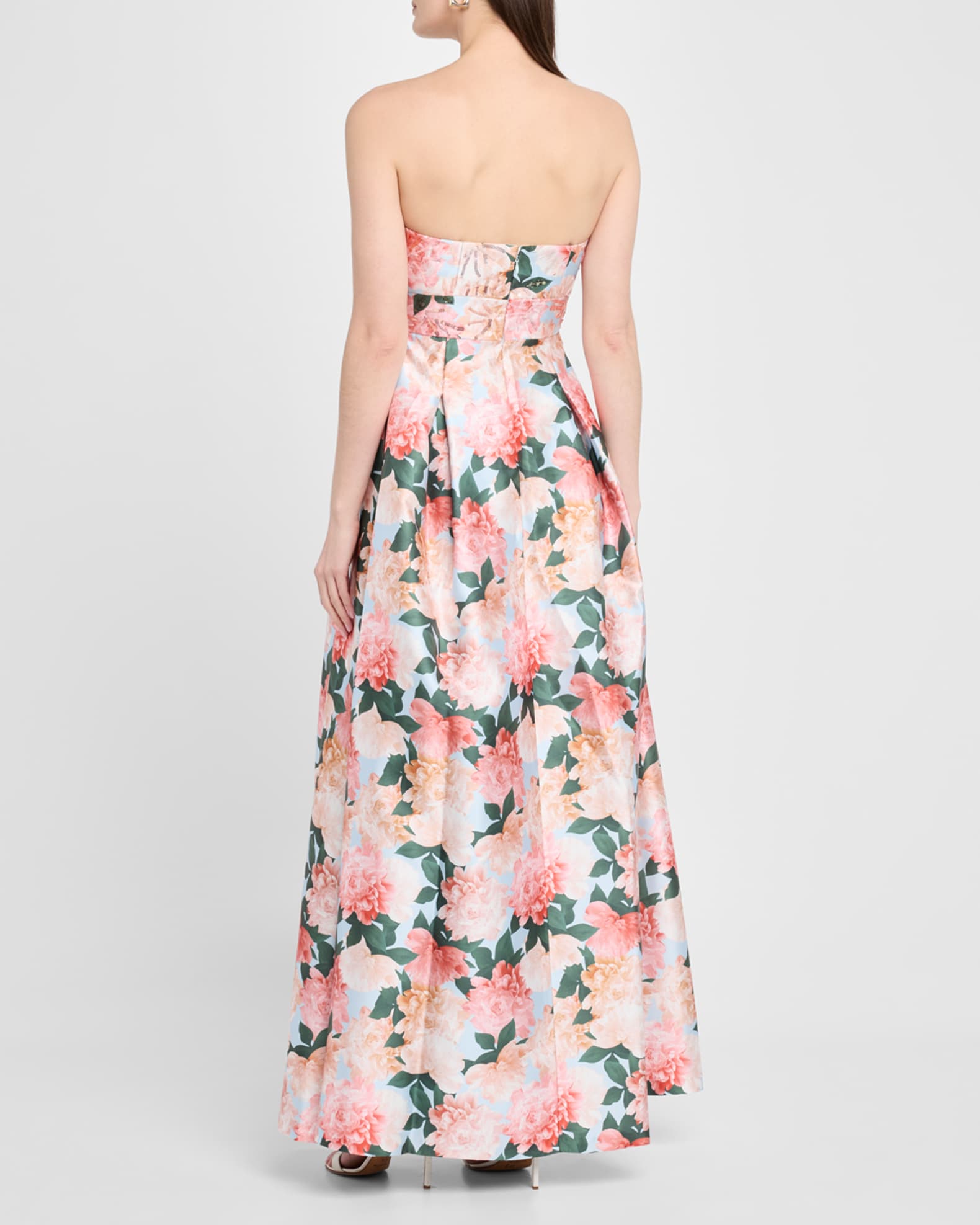 Sachin & Babi Giovanna Strapless Floral-Print Mikado Gown | Neiman Marcus
