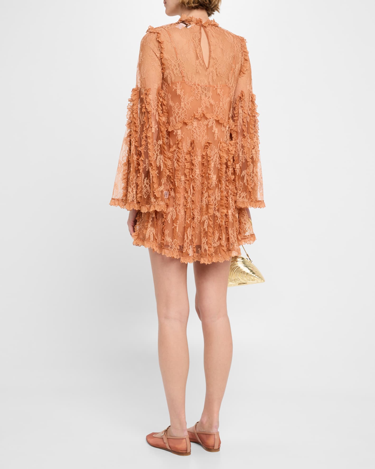 AKNVAS Dorian Long-Sleeve Lace Dress | Neiman Marcus