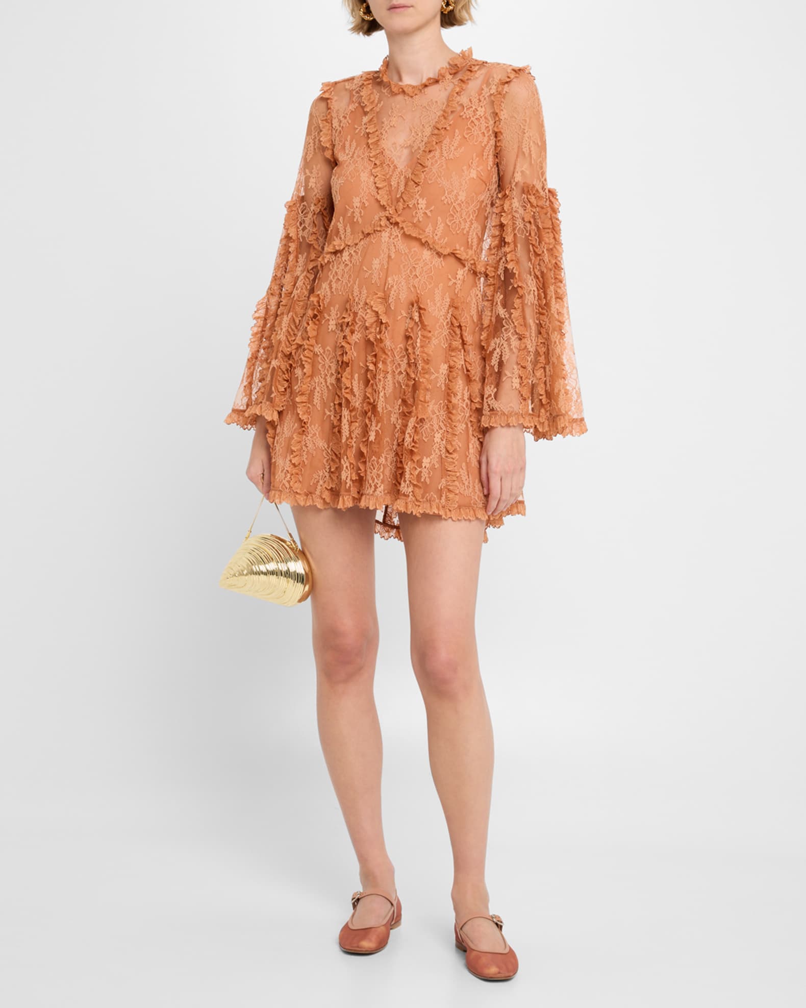 AKNVAS Dorian Long-Sleeve Lace Dress | Neiman Marcus