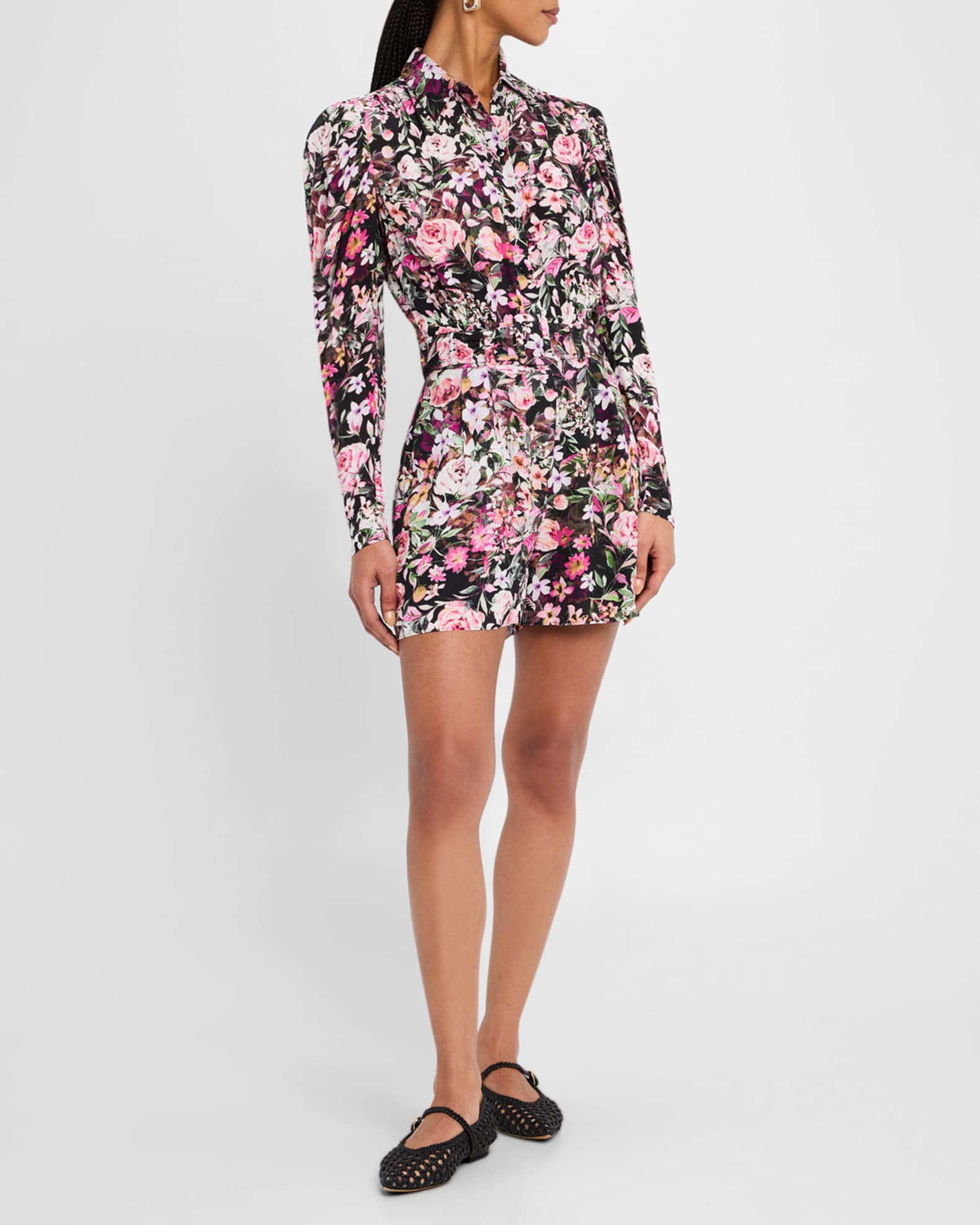 Generation Love Kaline Long-Sleeve Floral Romper | Neiman Marcus