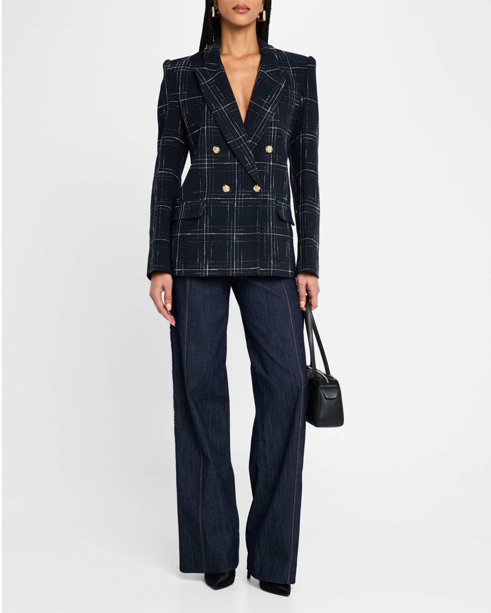 Generation Love Maverick Windowpane Tweed Blazer | Neiman Marcus