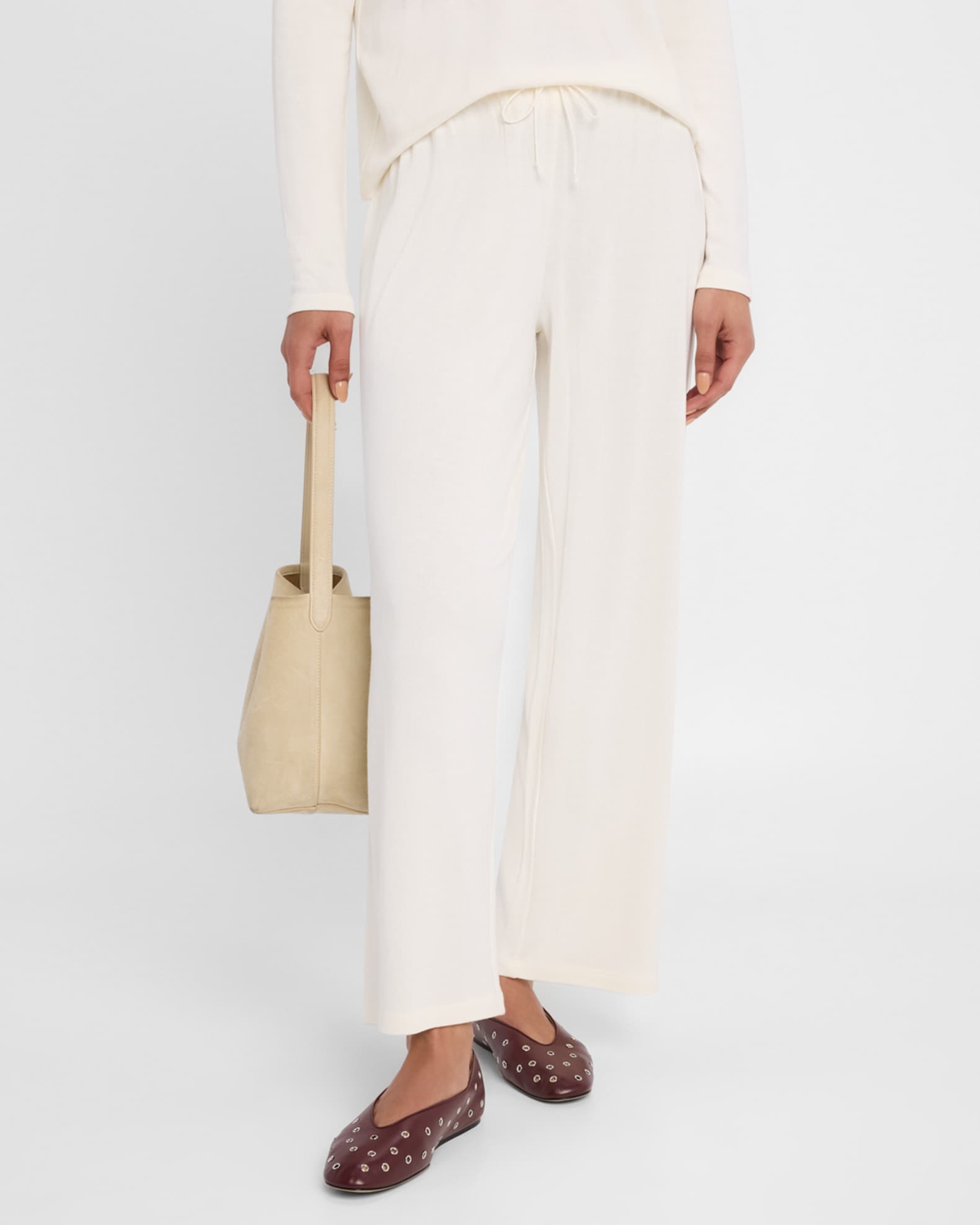Vince Cropped Drawstring Lounge Pants | Neiman Marcus