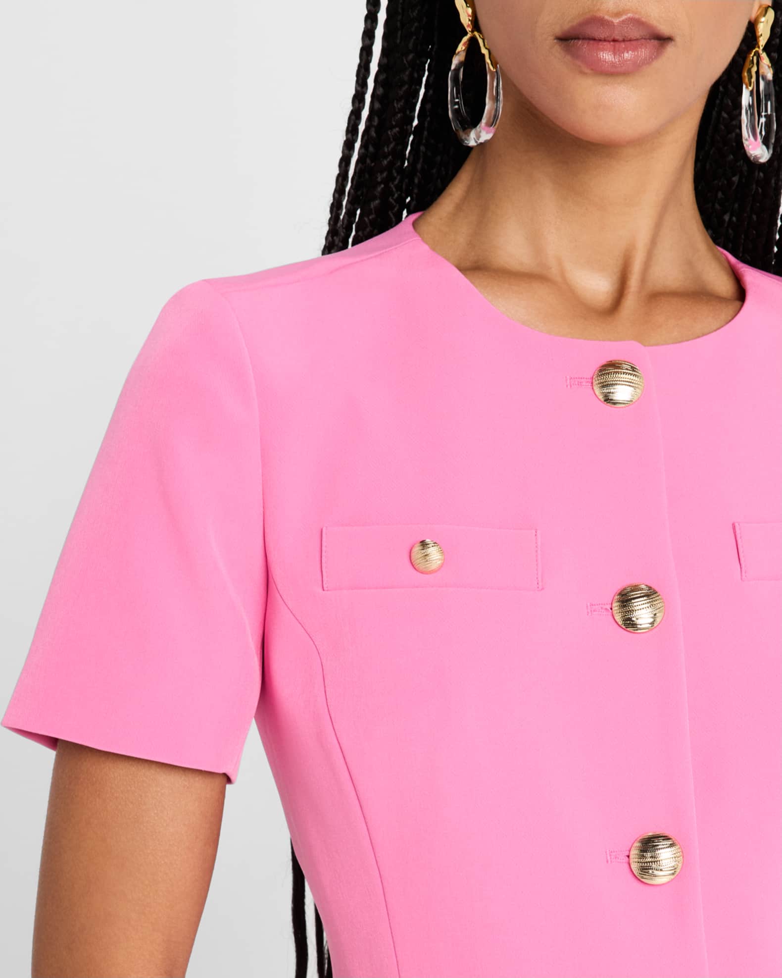 Generation Love Reyes Short-Sleeve Crepe Jacket | Neiman Marcus