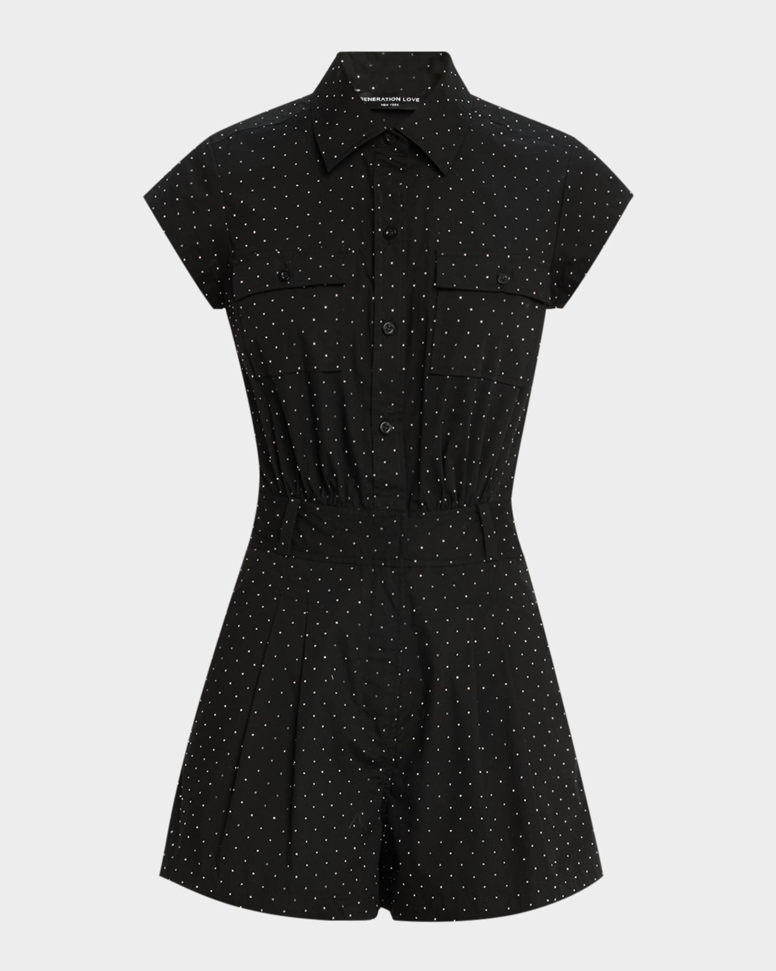 Generation Love Morgan Crystal Poplin Romper | Neiman Marcus
