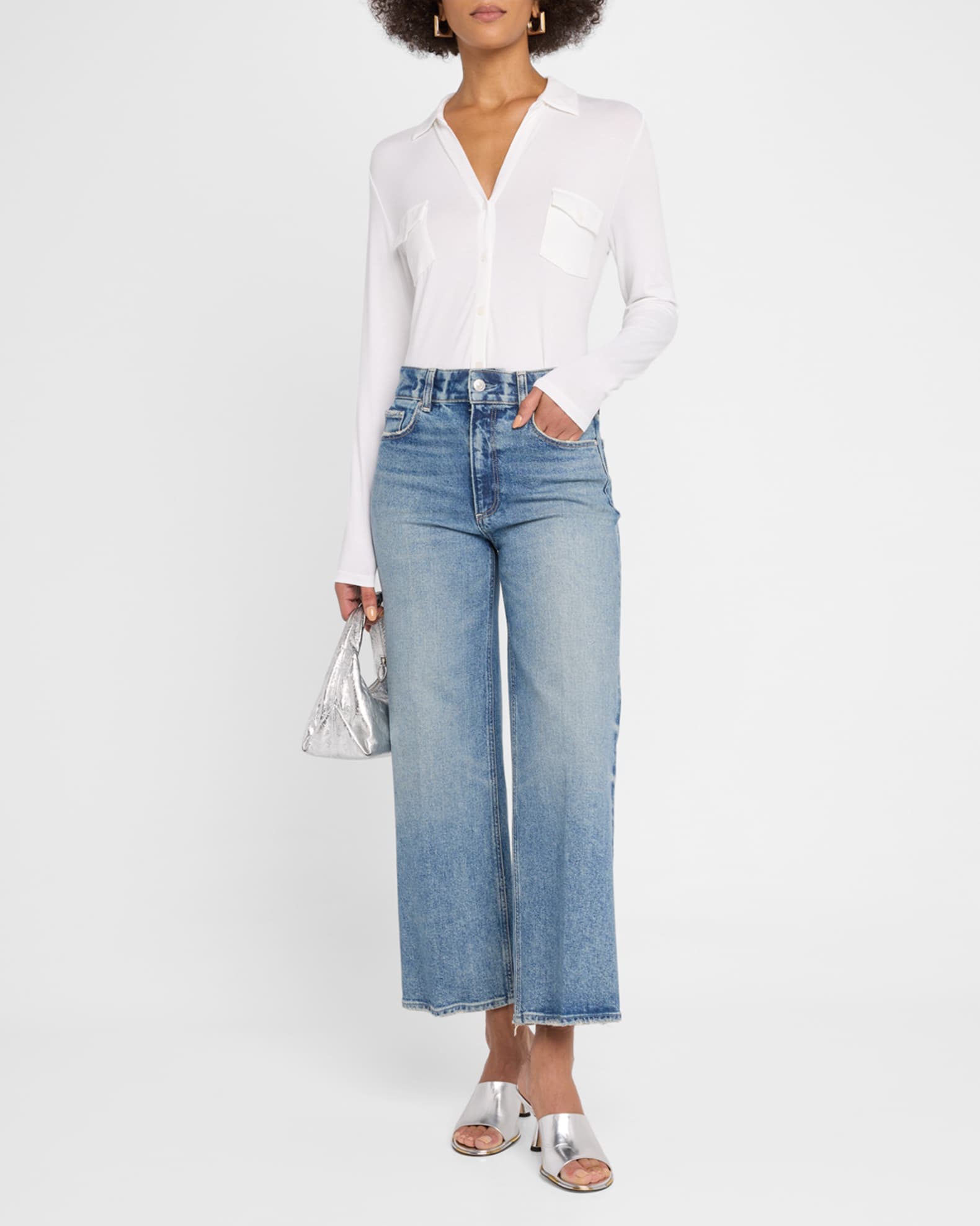 PAIGE Sasha Wide-Leg Ankle Jeans | Neiman Marcus