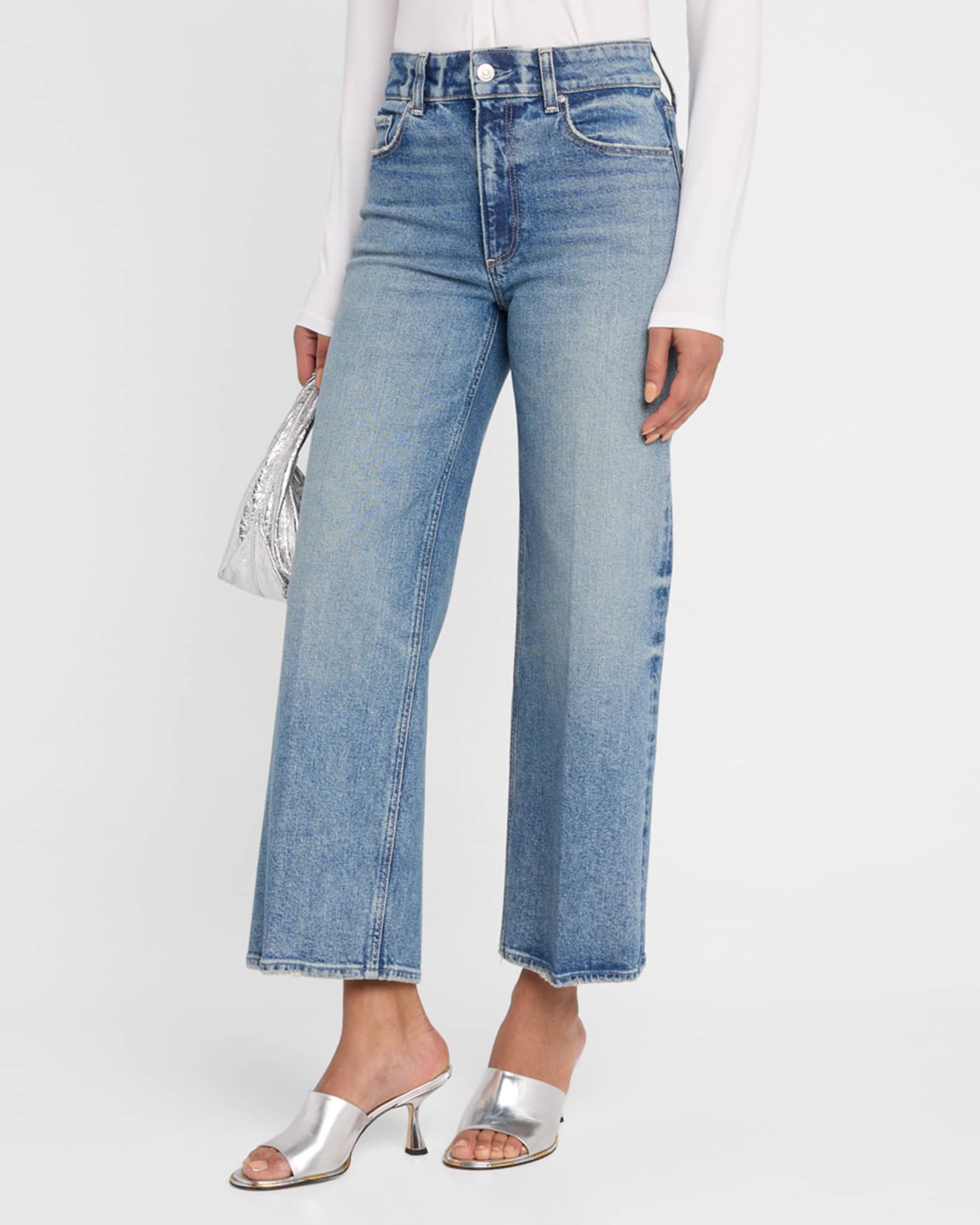 PAIGE Sasha Wide-Leg Ankle Jeans | Neiman Marcus