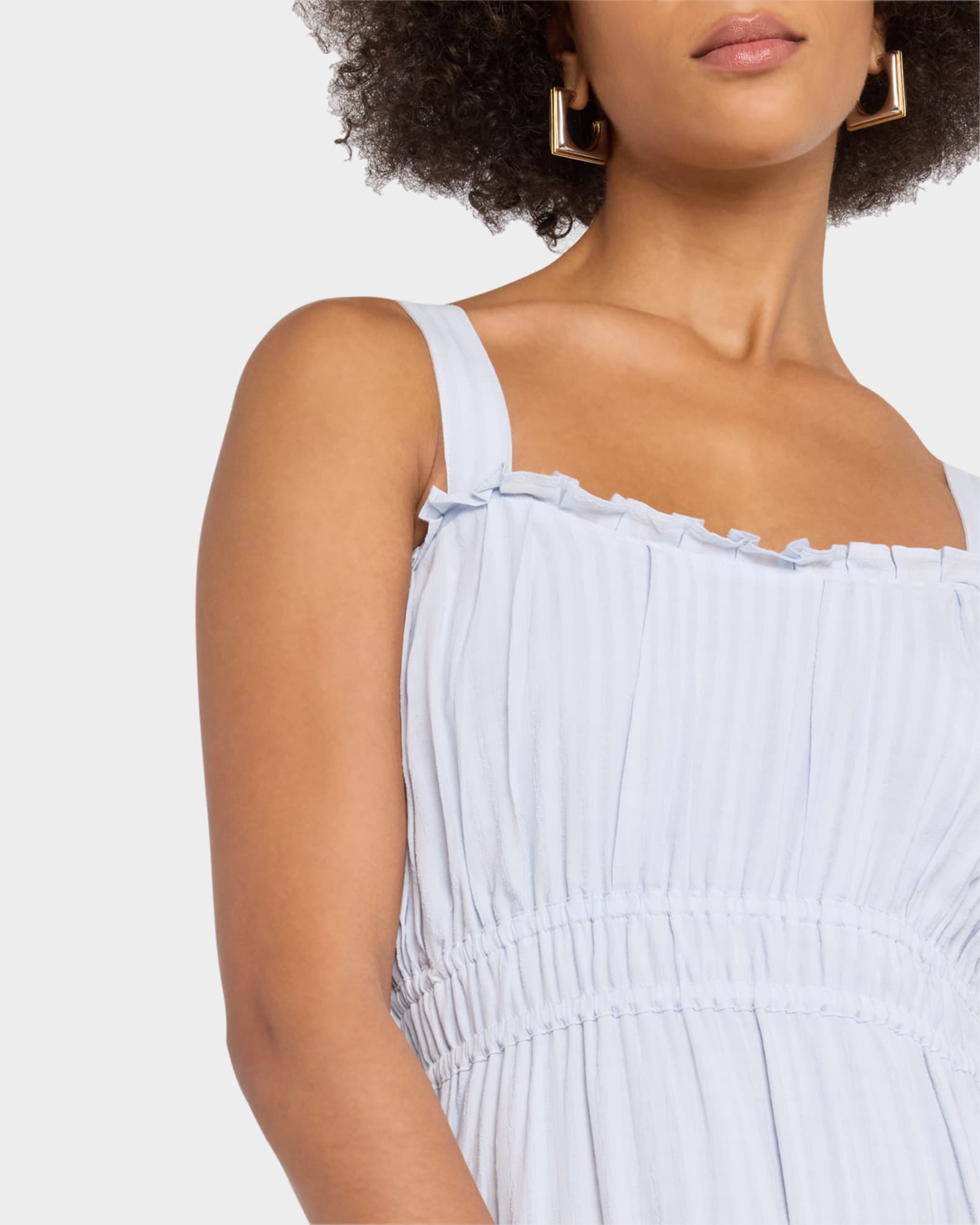 PAIGE Persimmon Tiered Midi Dress | Neiman Marcus