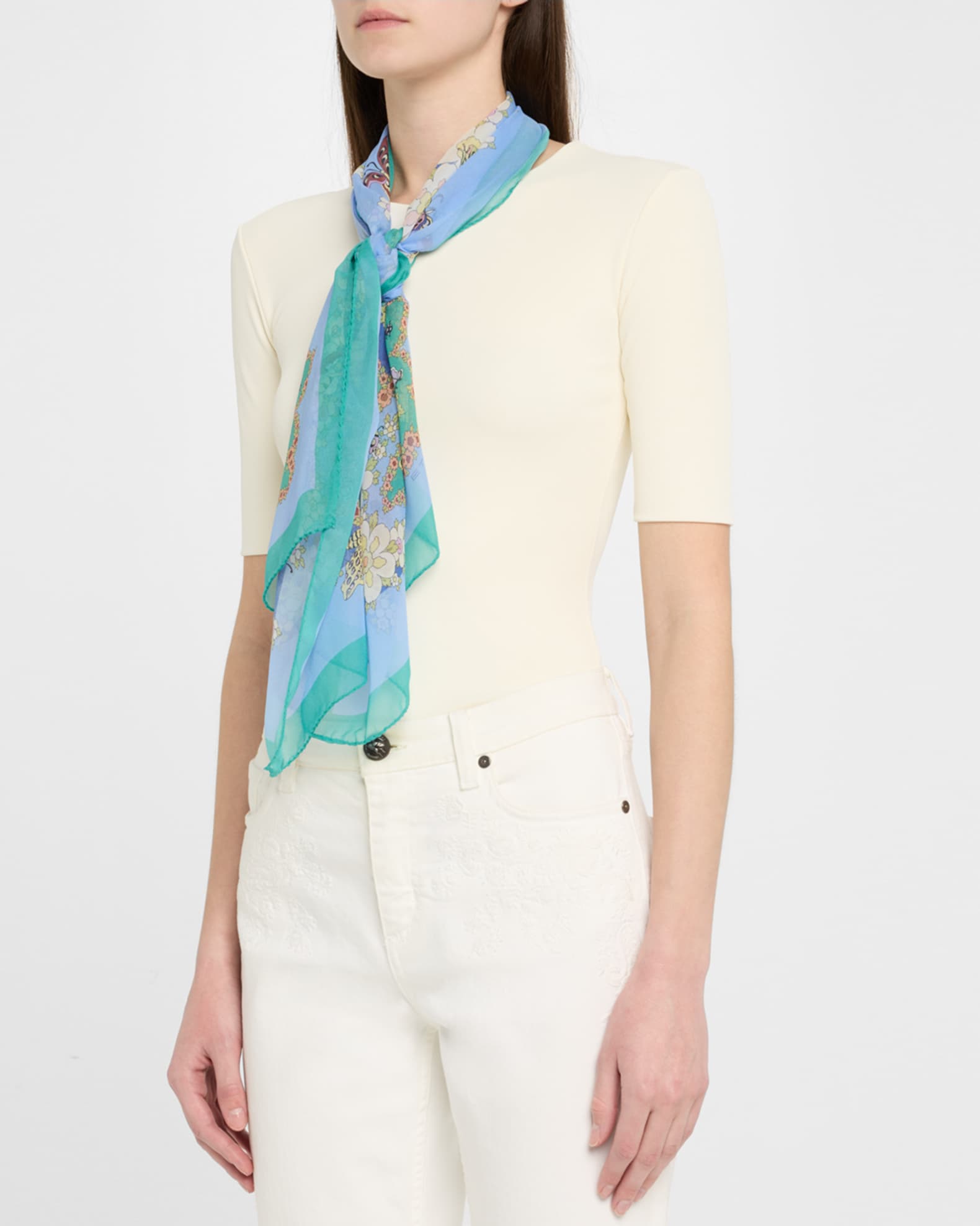 Etro Tosca Paisley-Print Silk Scarf | Neiman Marcus