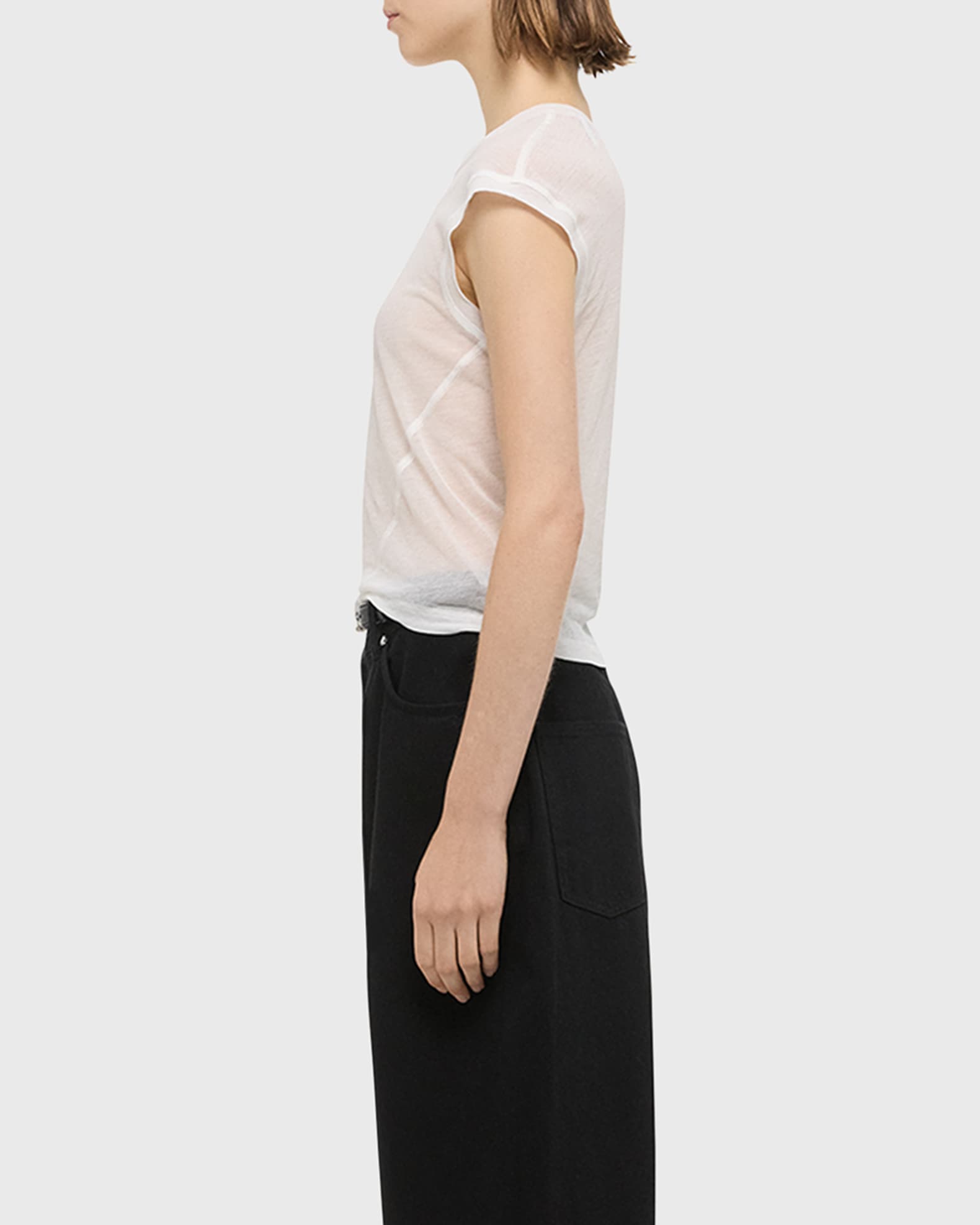 Helmut Lang Twisted Sheer Crewneck Top | Neiman Marcus