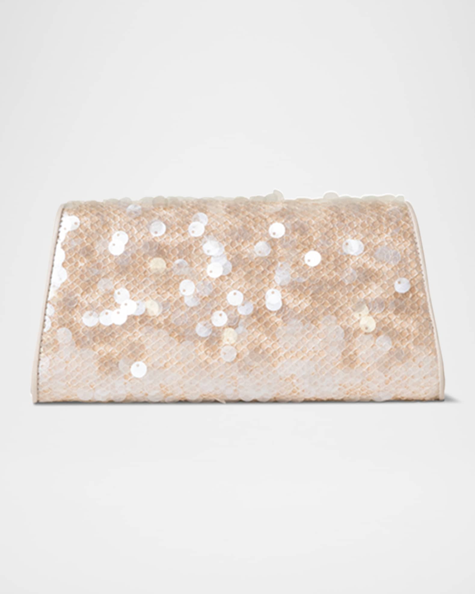 Akris Anouk Mini Sequined Trapezoid Clutch Bag | Neiman Marcus